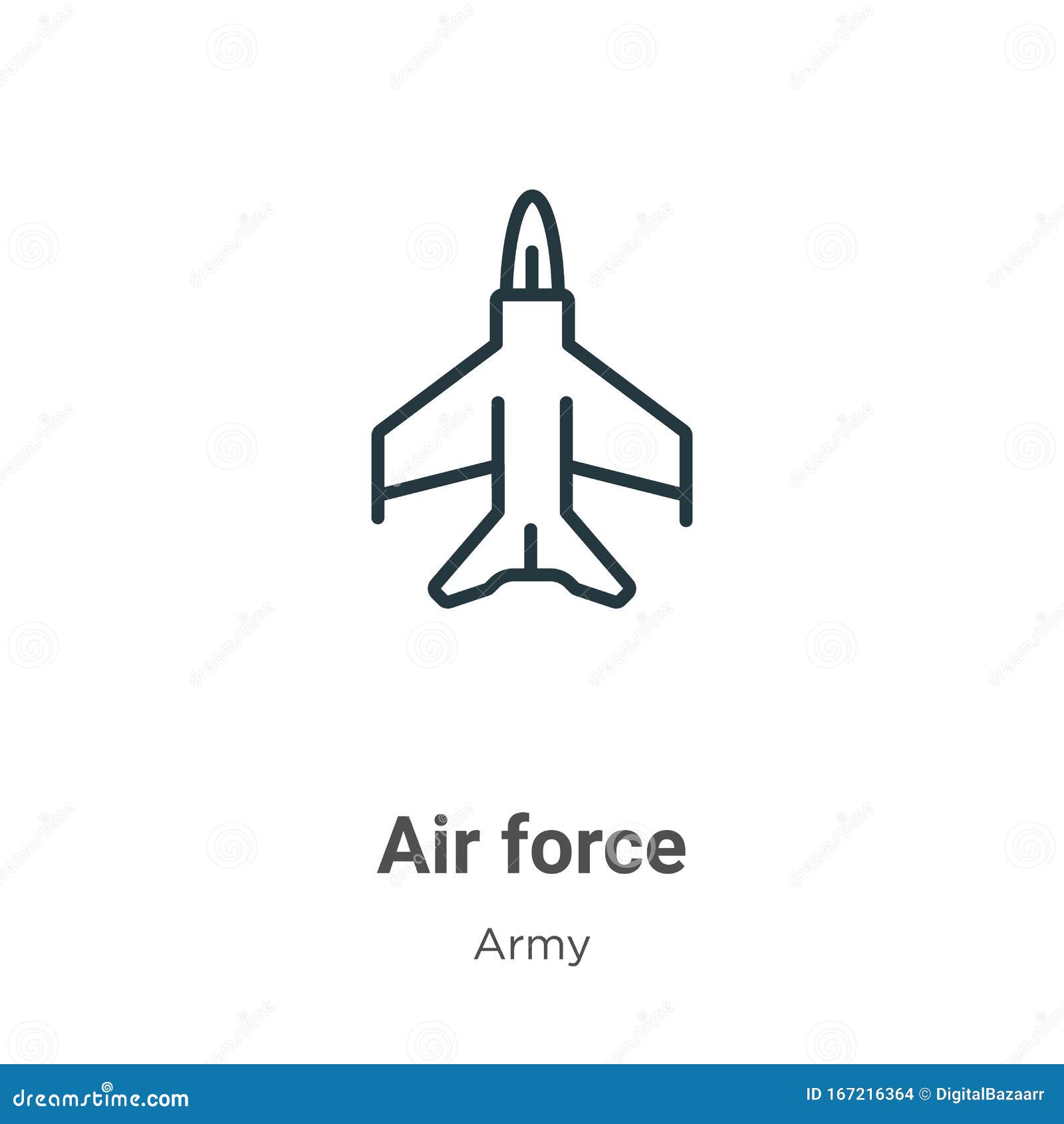 Air Force Outline Vector Icon. Thin Line Black Air Force Icon, Flat ...