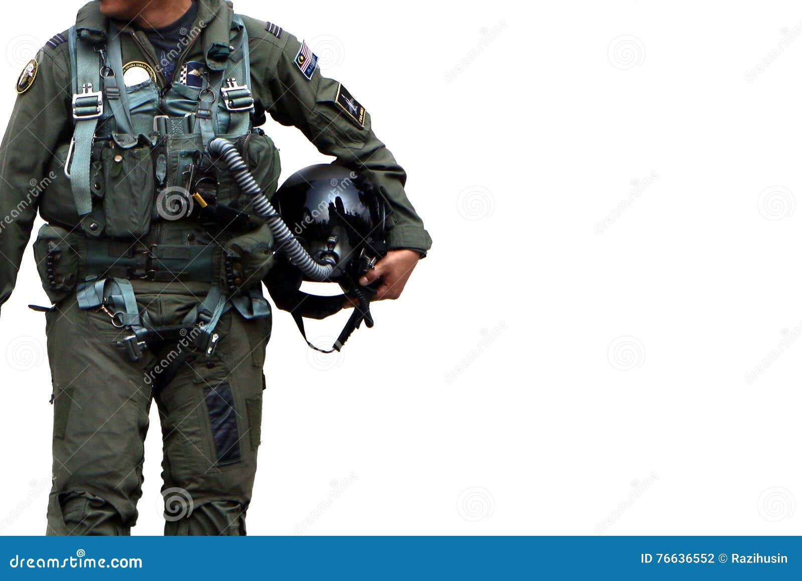 Air Force Pilot Walking Over White Stock Photo - Image of soldier ...
