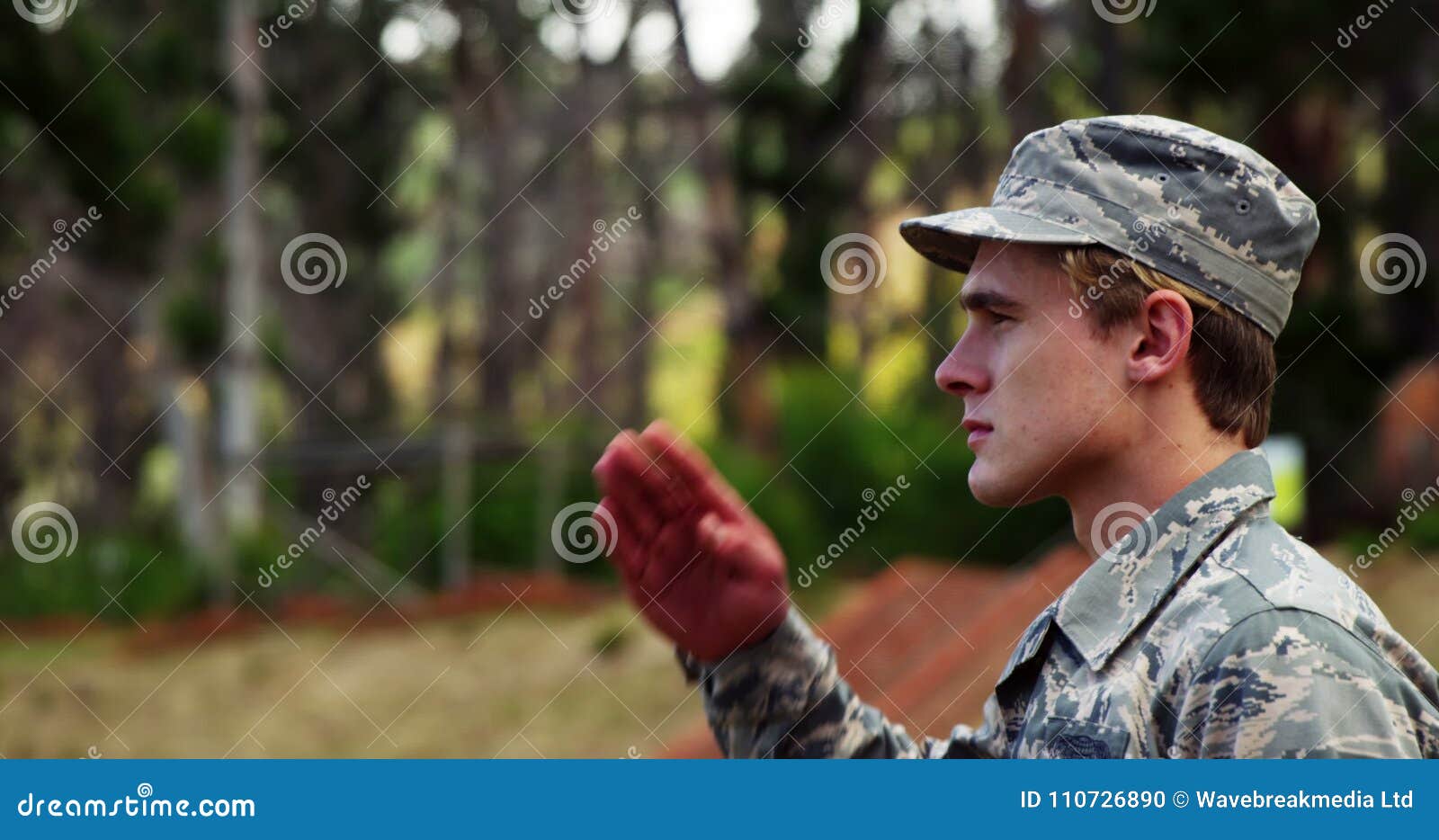 Air Force Soldier Standing at Attention Posture 4k Stock Footage ...