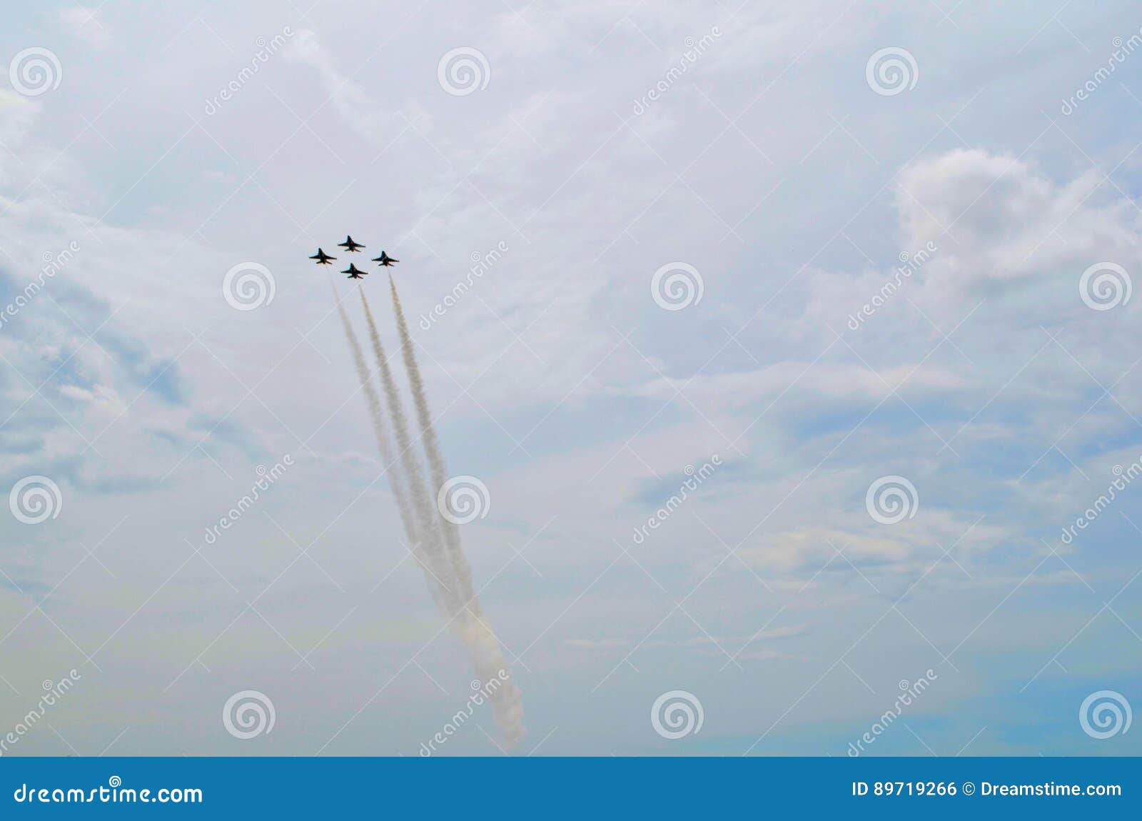 Air Force Thunderbirds Formation - 4 Planes Stock Photo - Image of ...