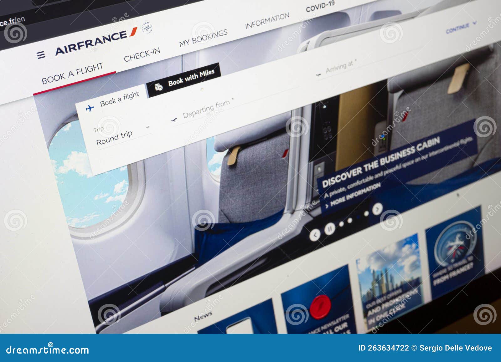 Air France web site editorial photography. Image of departure - 263634722
