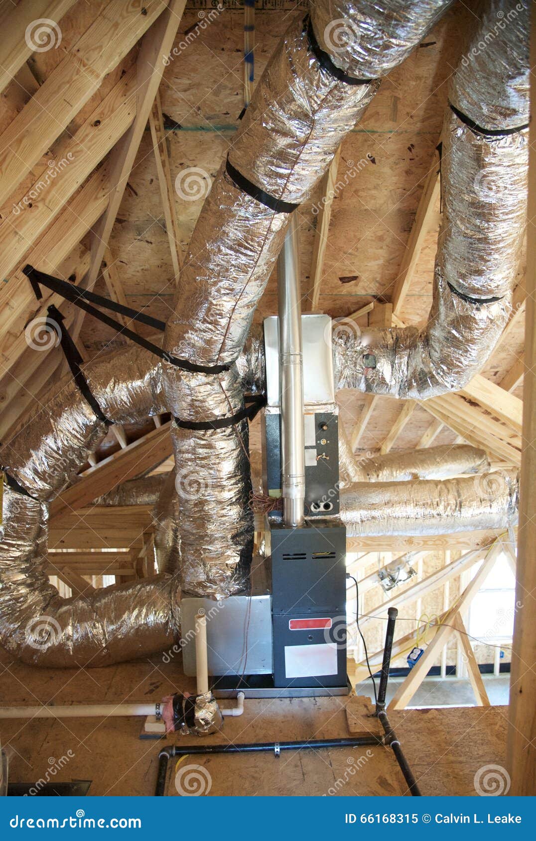 Air Handler Unit in a Suburban Home Under Construction Stock Image ...
