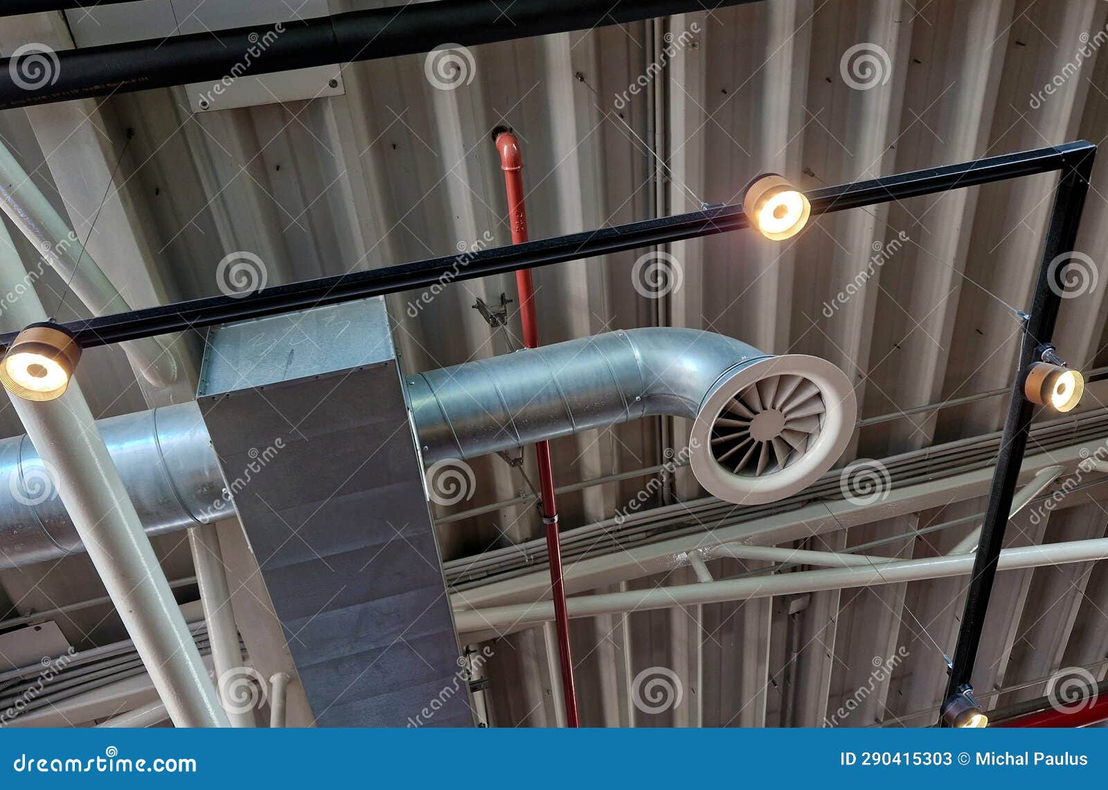 The Air Handling Unit is on the Ceiling of the Building and is Visibly ...