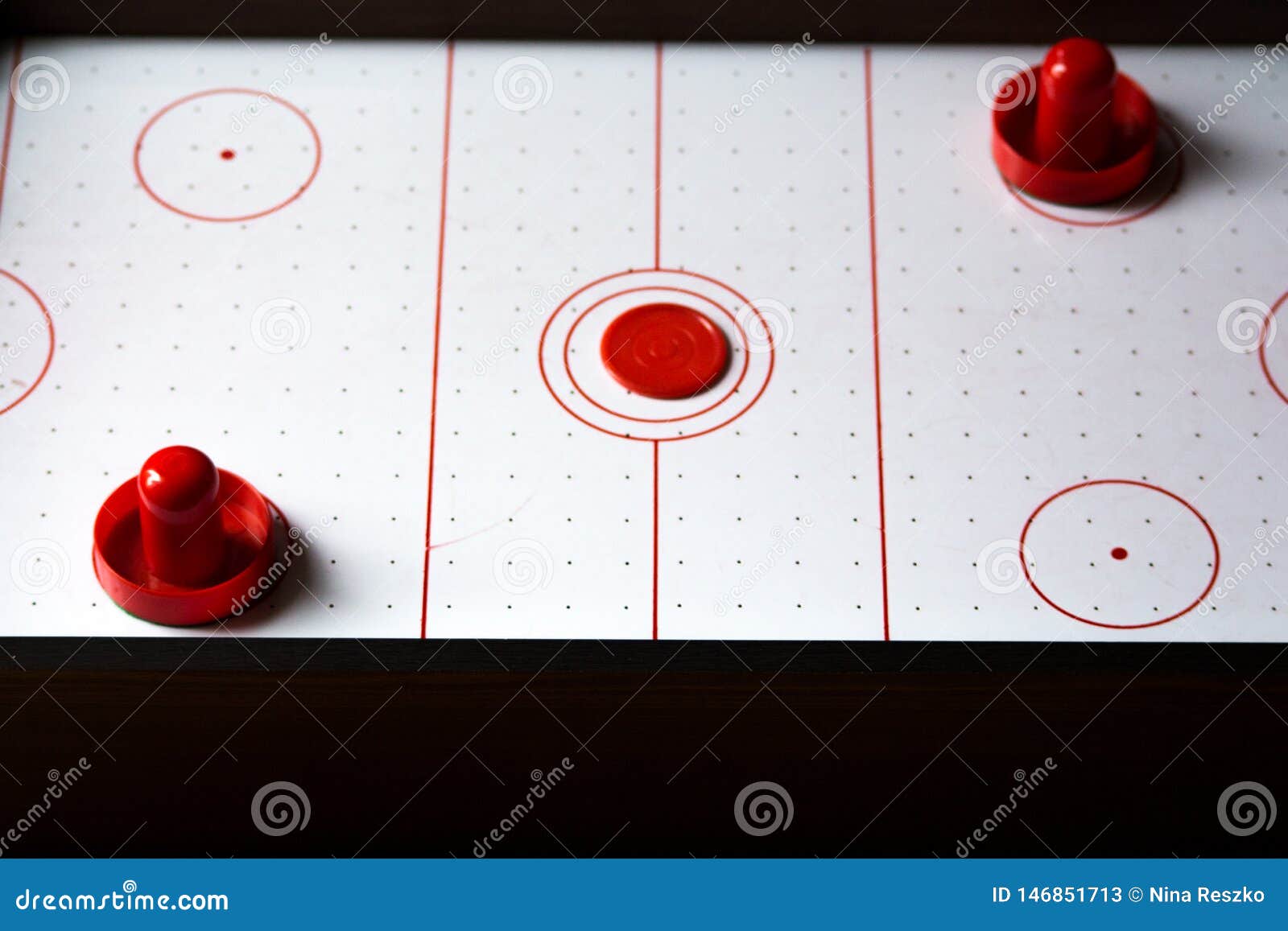 Air Hockey Table Close Up Stock Image Image Of Arcade 146851713