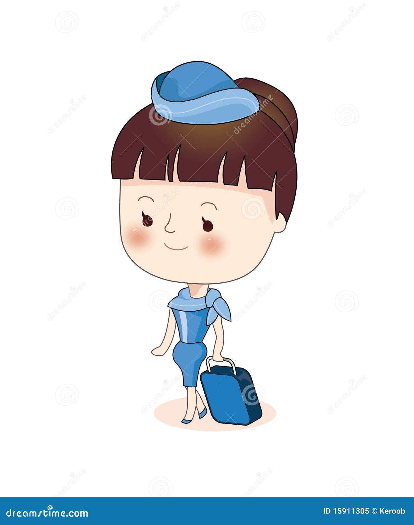 Air-hostess stock vector. Illustration of cartoon, illust - 15911305