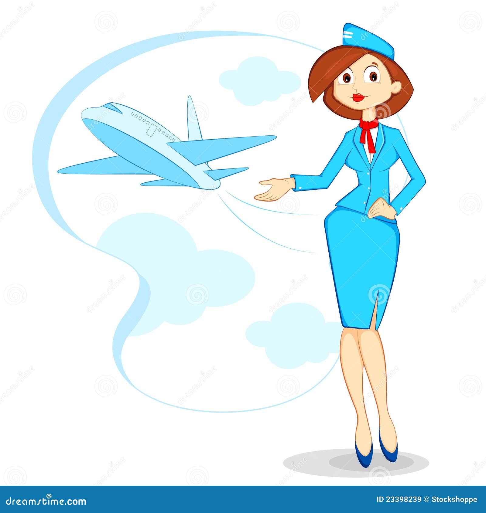 Air Hostess stock vector. Illustration of female, attendant - 23398239
