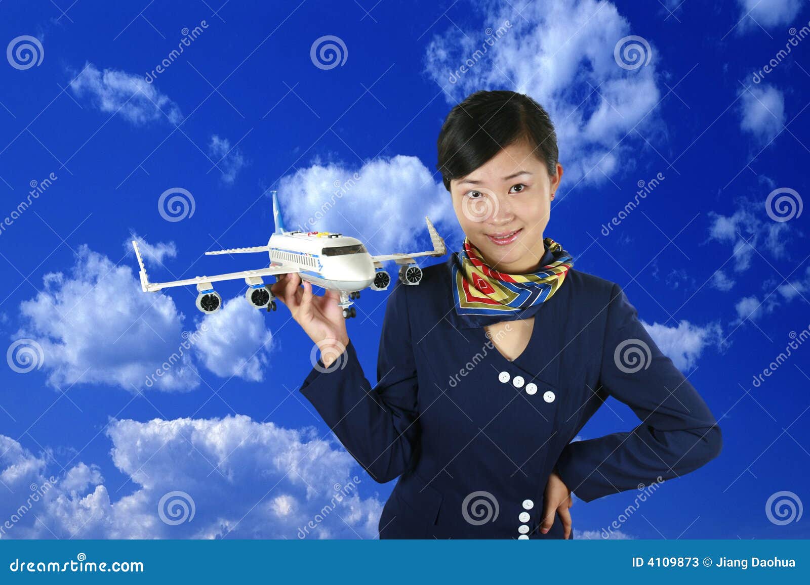 Air hostess stock image. Image of clouds, hair, smiling - 4109873