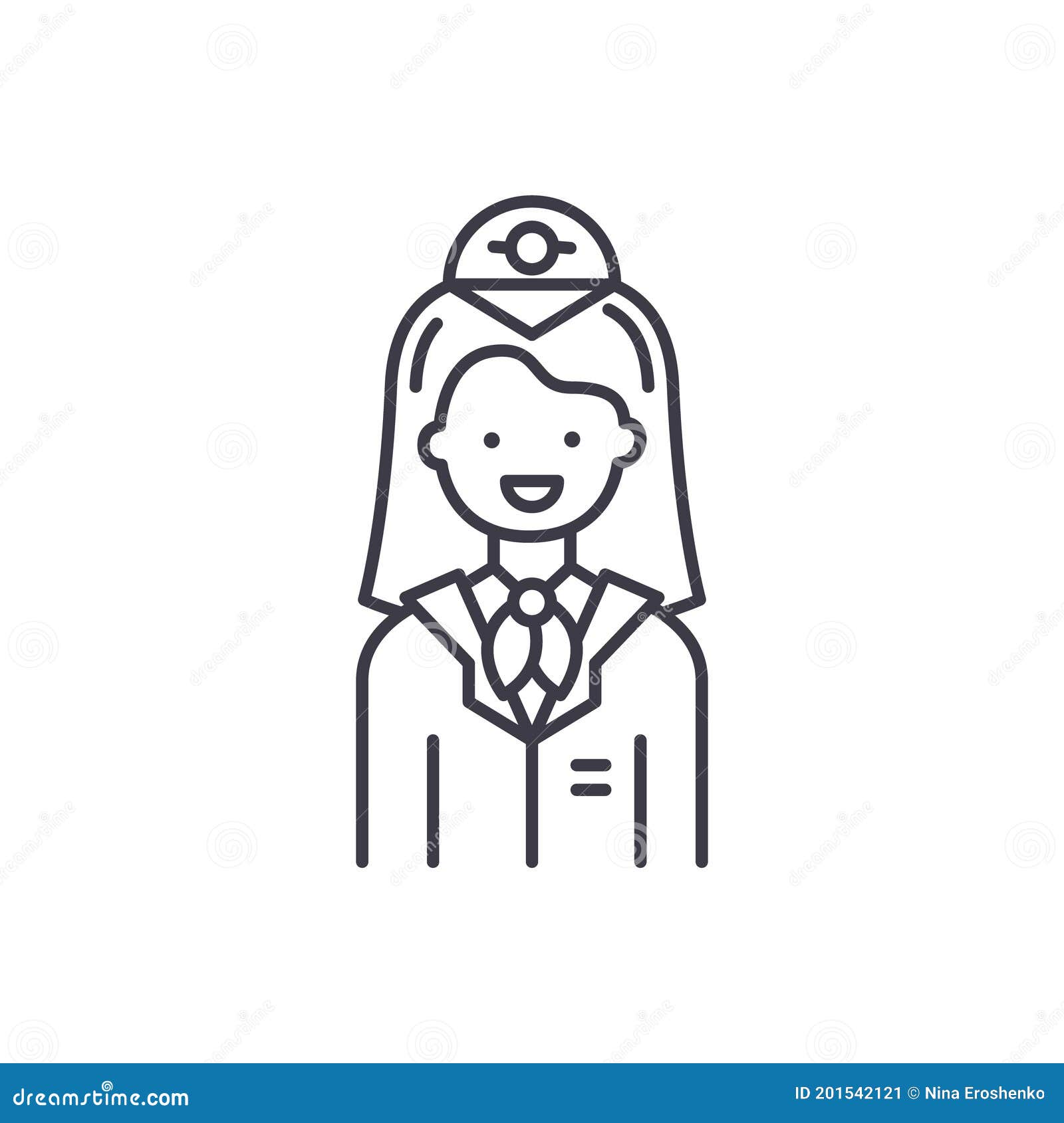 Air Hostess Concept Icon, Linear Isolated Illustration, Thin Line ...