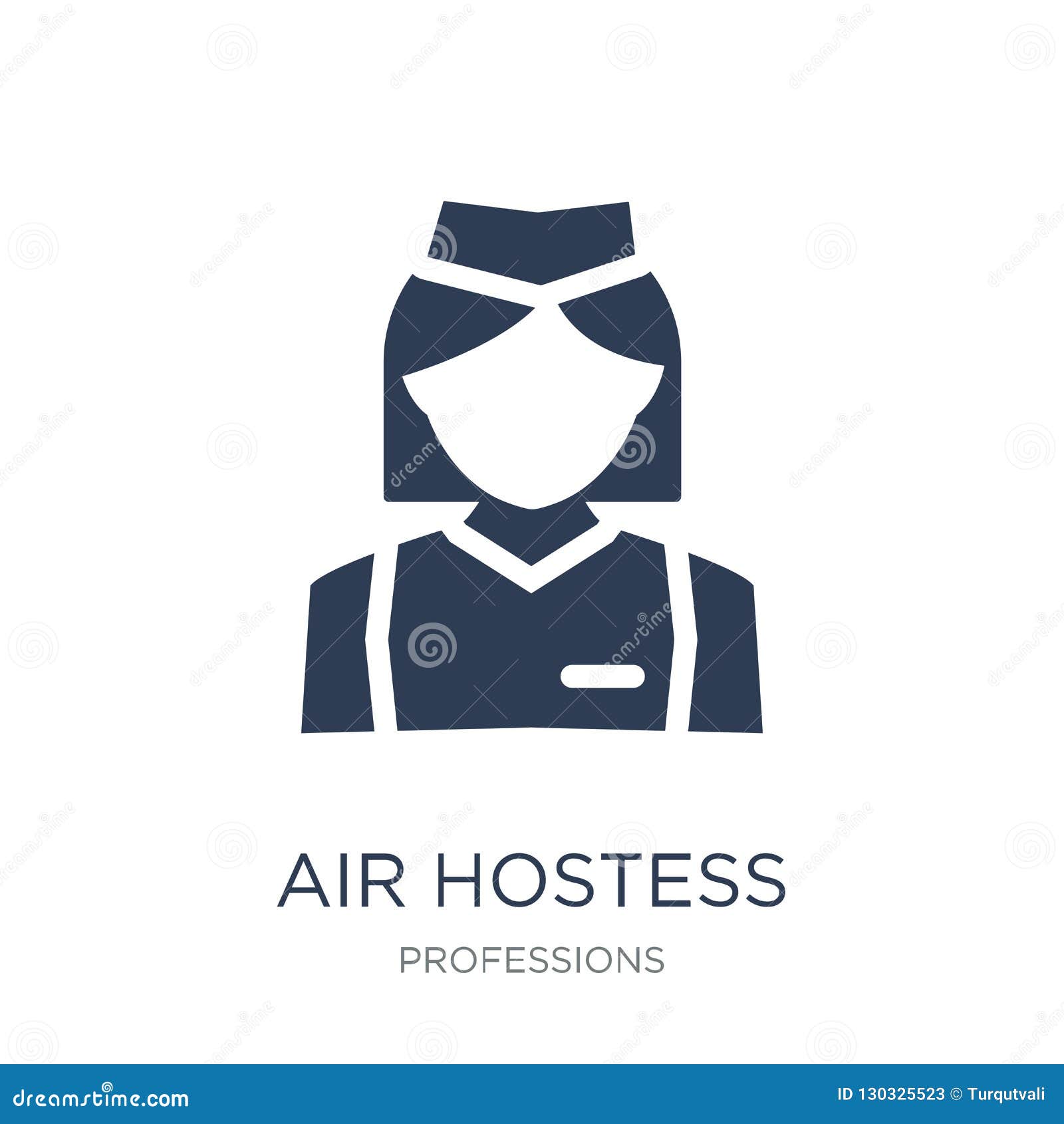 Air Hostess Icon. Trendy Flat Vector Air Hostess Icon on White B Stock ...