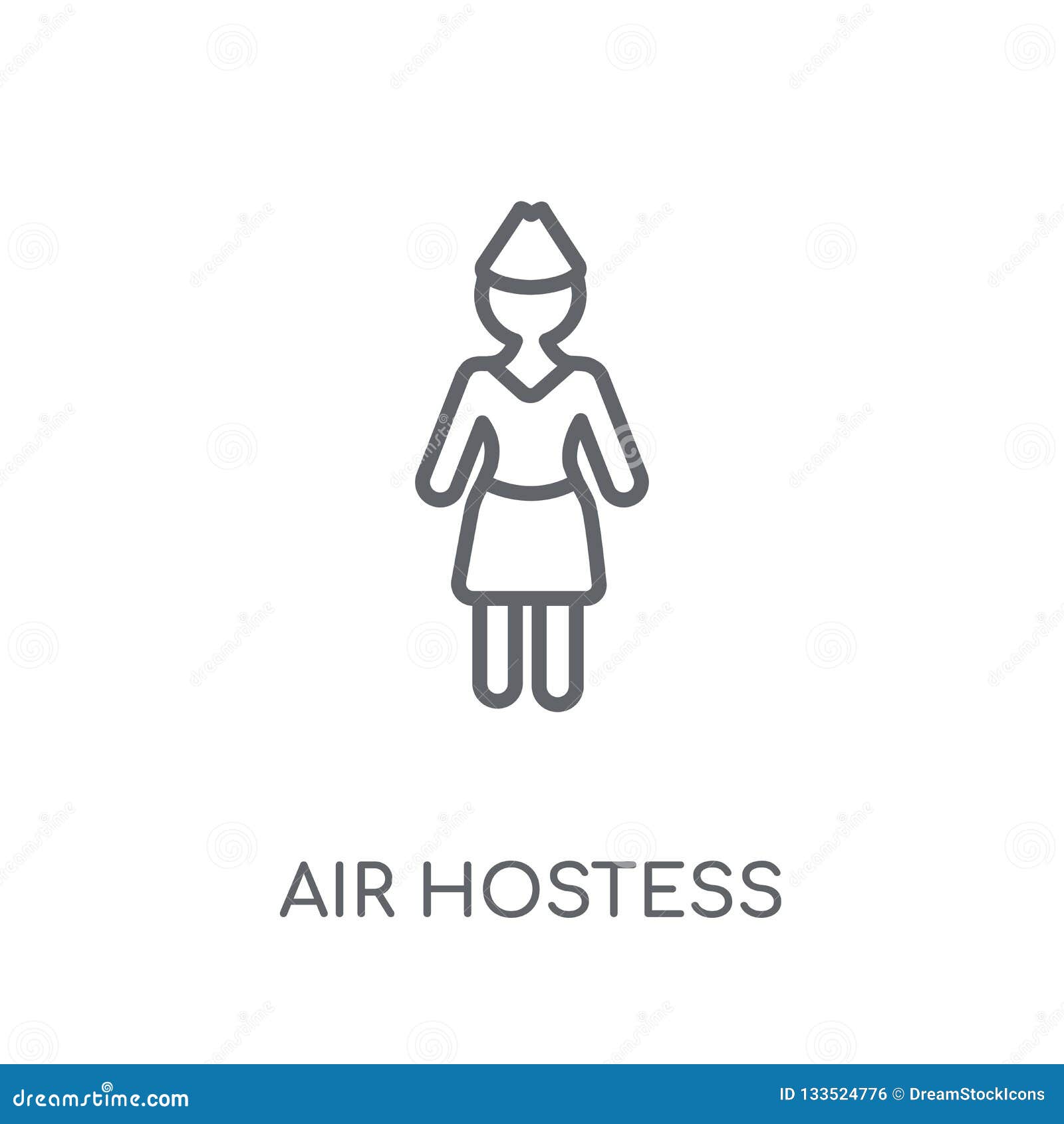 Air Hostess Linear Icon. Modern Outline Air Hostess Logo Concept Stock ...