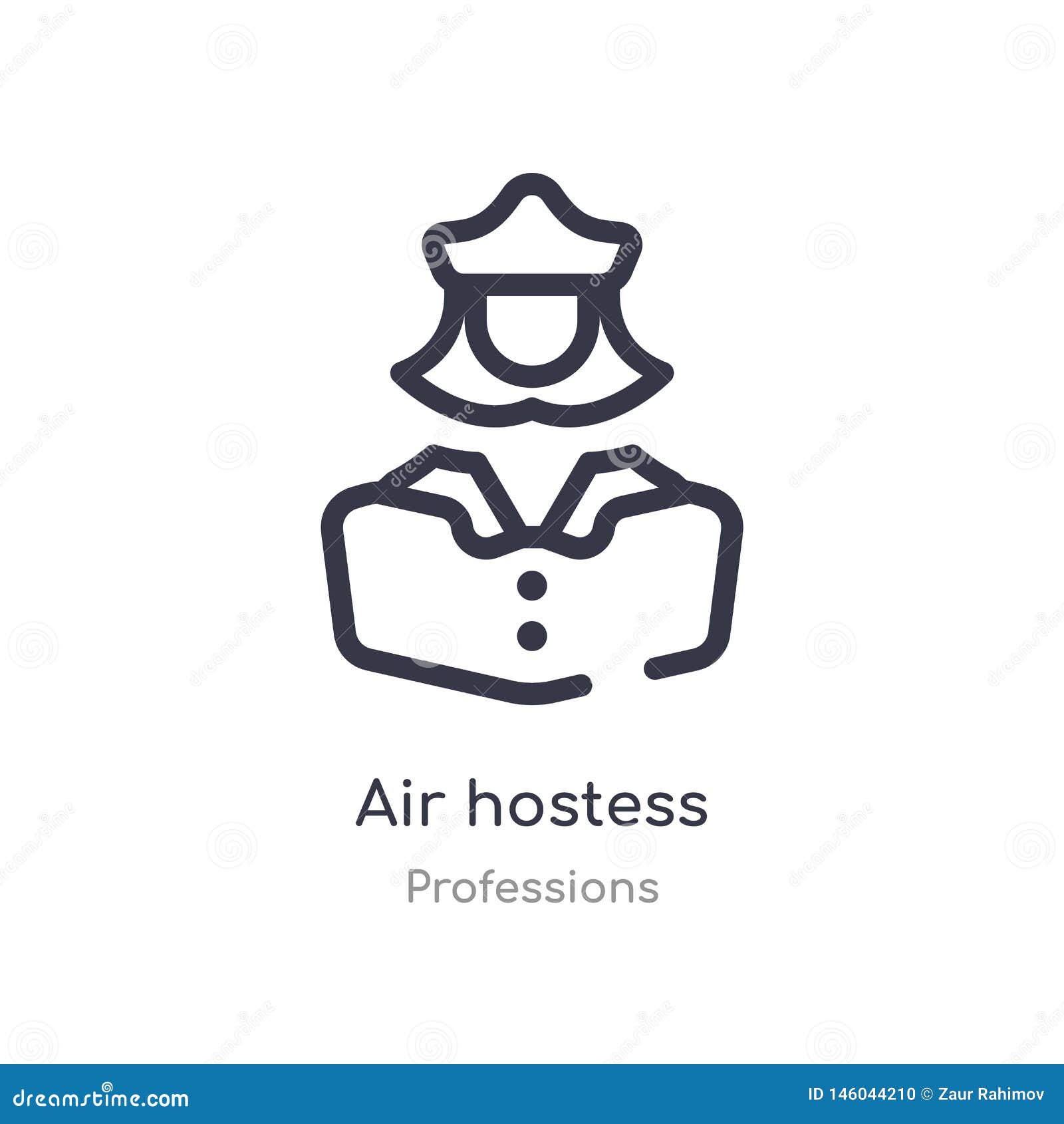 Air Hostess Outline Icon. Isolated Line Vector Illustration from ...