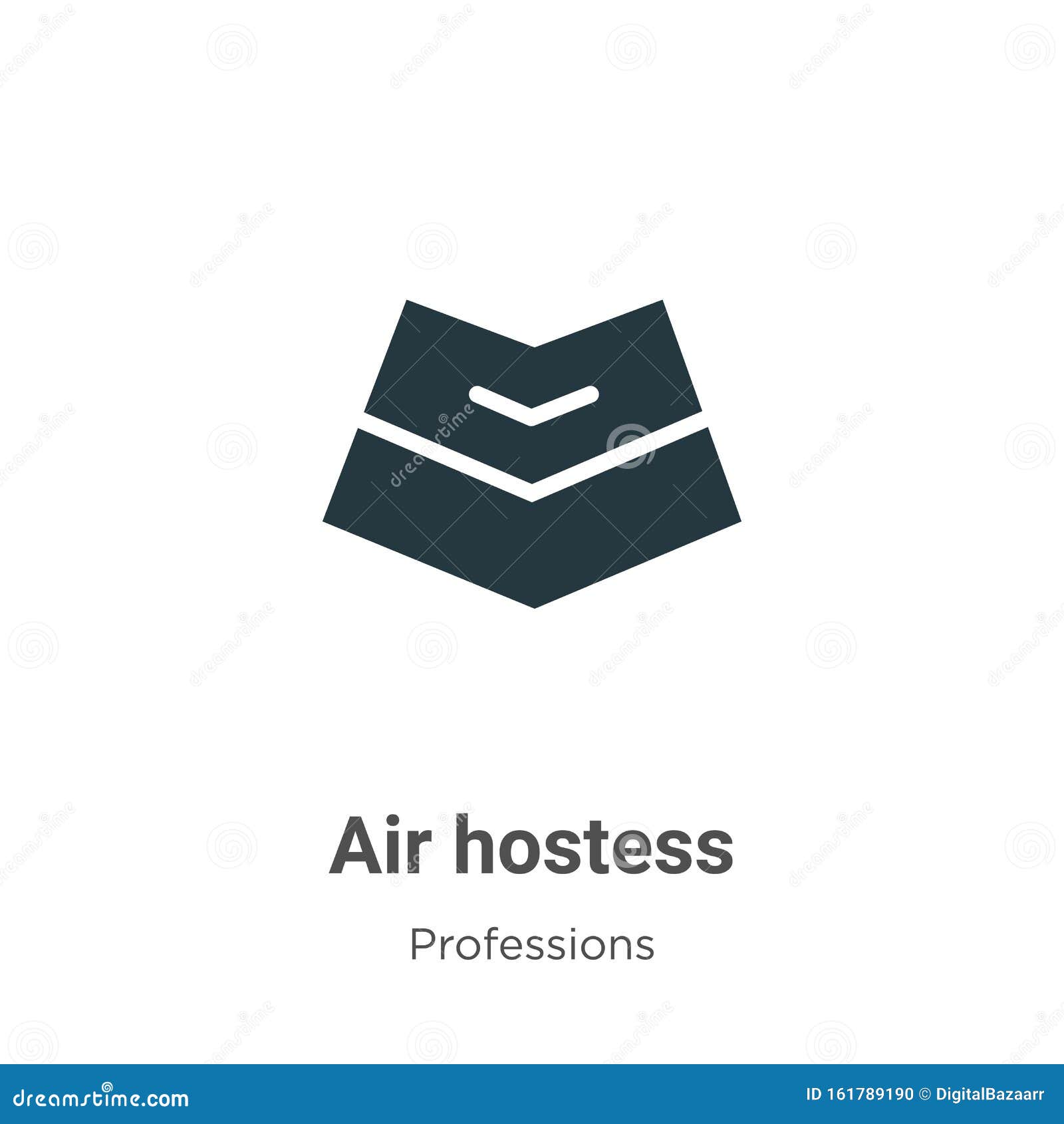 Air Hostess Vector Icon on White Background. Flat Vector Air Hostess ...