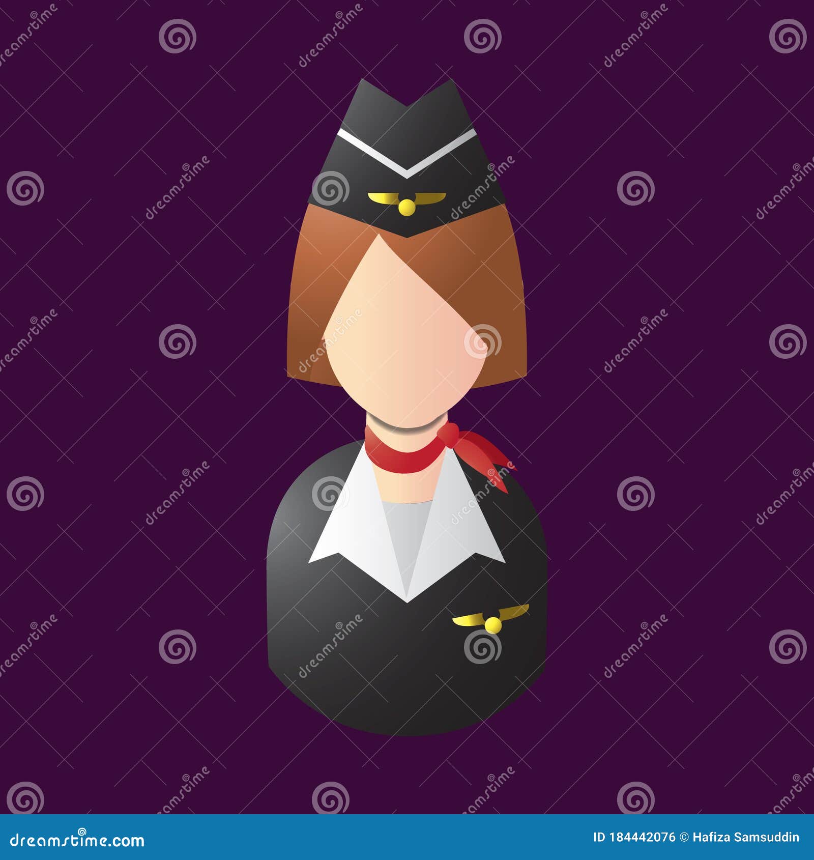 Air Hostess. Vector Illustration Decorative Background Design Stock ...