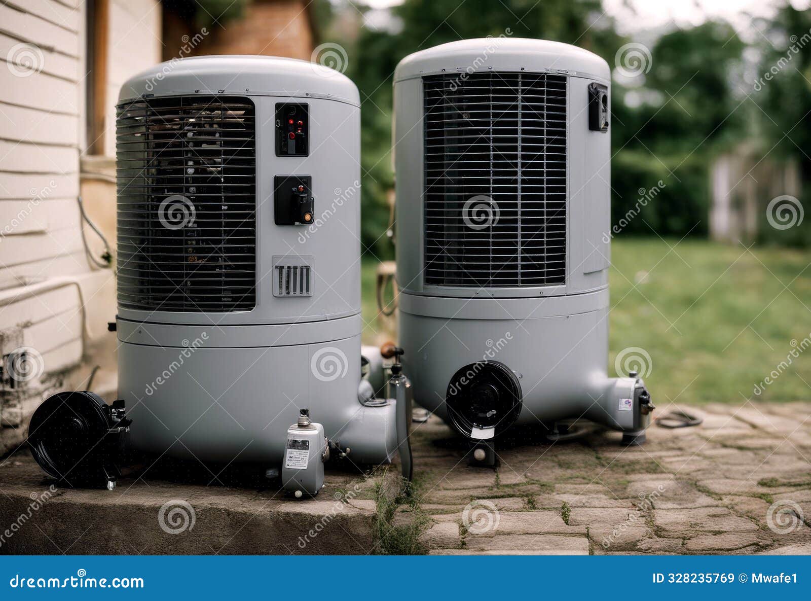 Air house two compressors stock image. Image of green - 328235769