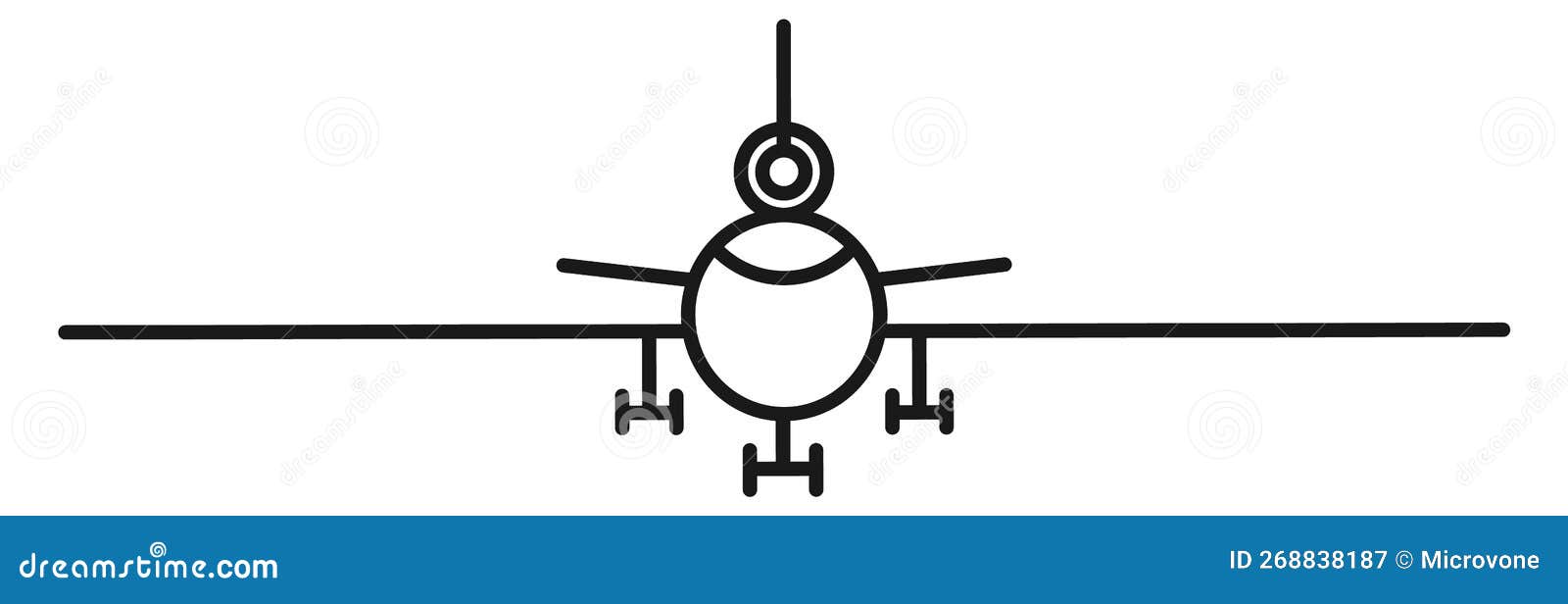 Air Jet Line Icon. Aircraft Front View Stock Vector - Illustration of ...