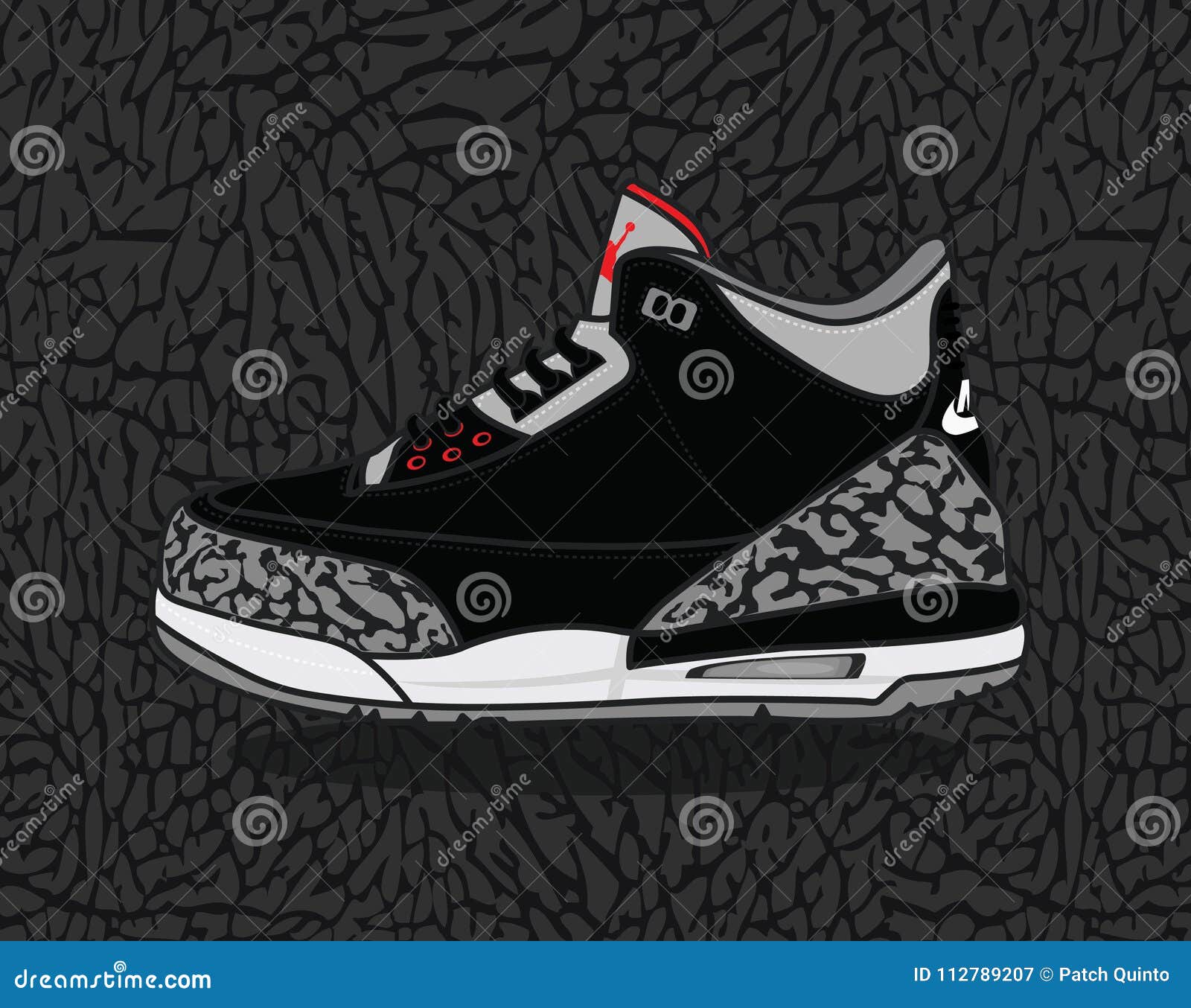 Air Jordan 3 stock de ilustración. Ilustración de miguel - 112789207