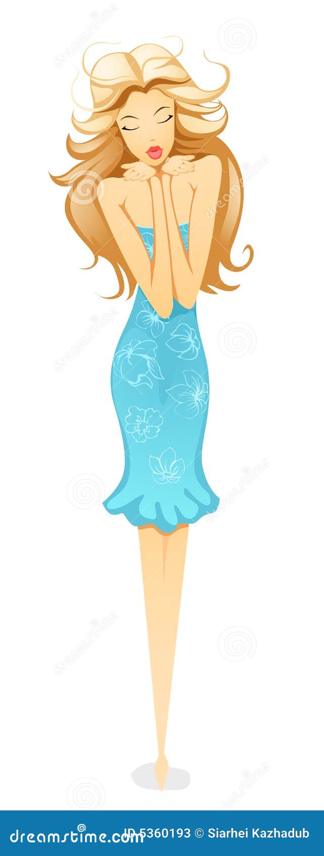 Air kiss stock vector. Illustration of cute, flirting - 5360193