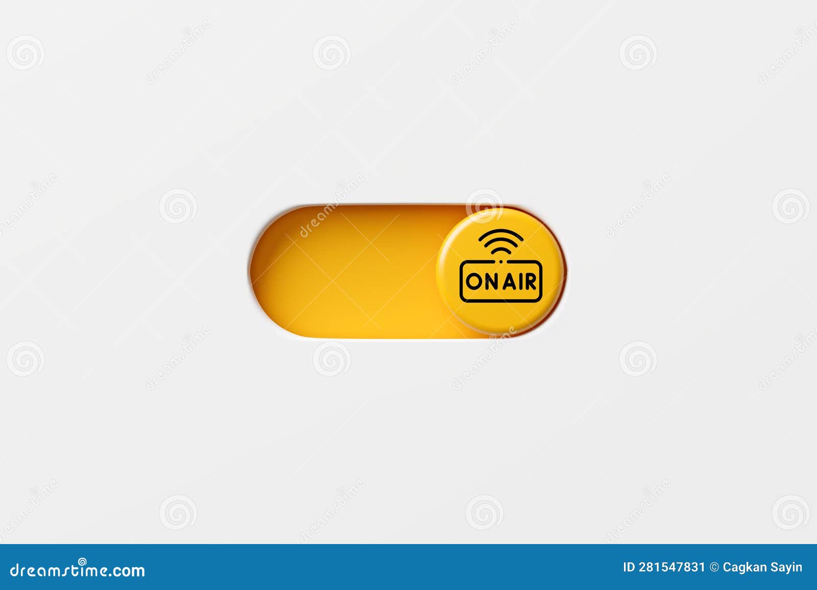 On Air Live Internet Broadcast Concept. on and Off Toggle Switch Button ...