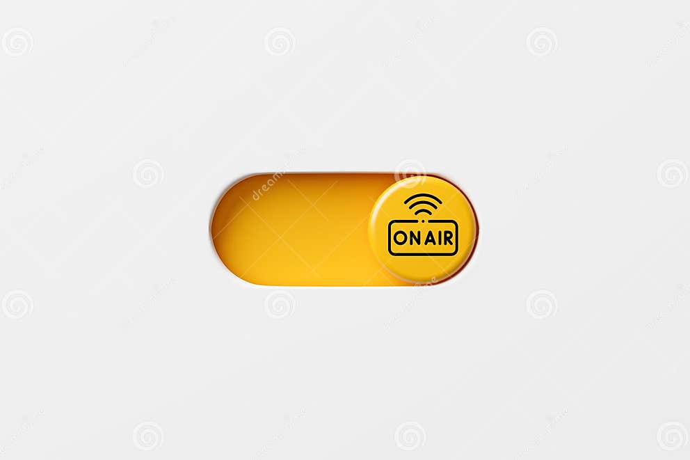 On Air Live Internet Broadcast Concept. on and Off Toggle Switch Button ...