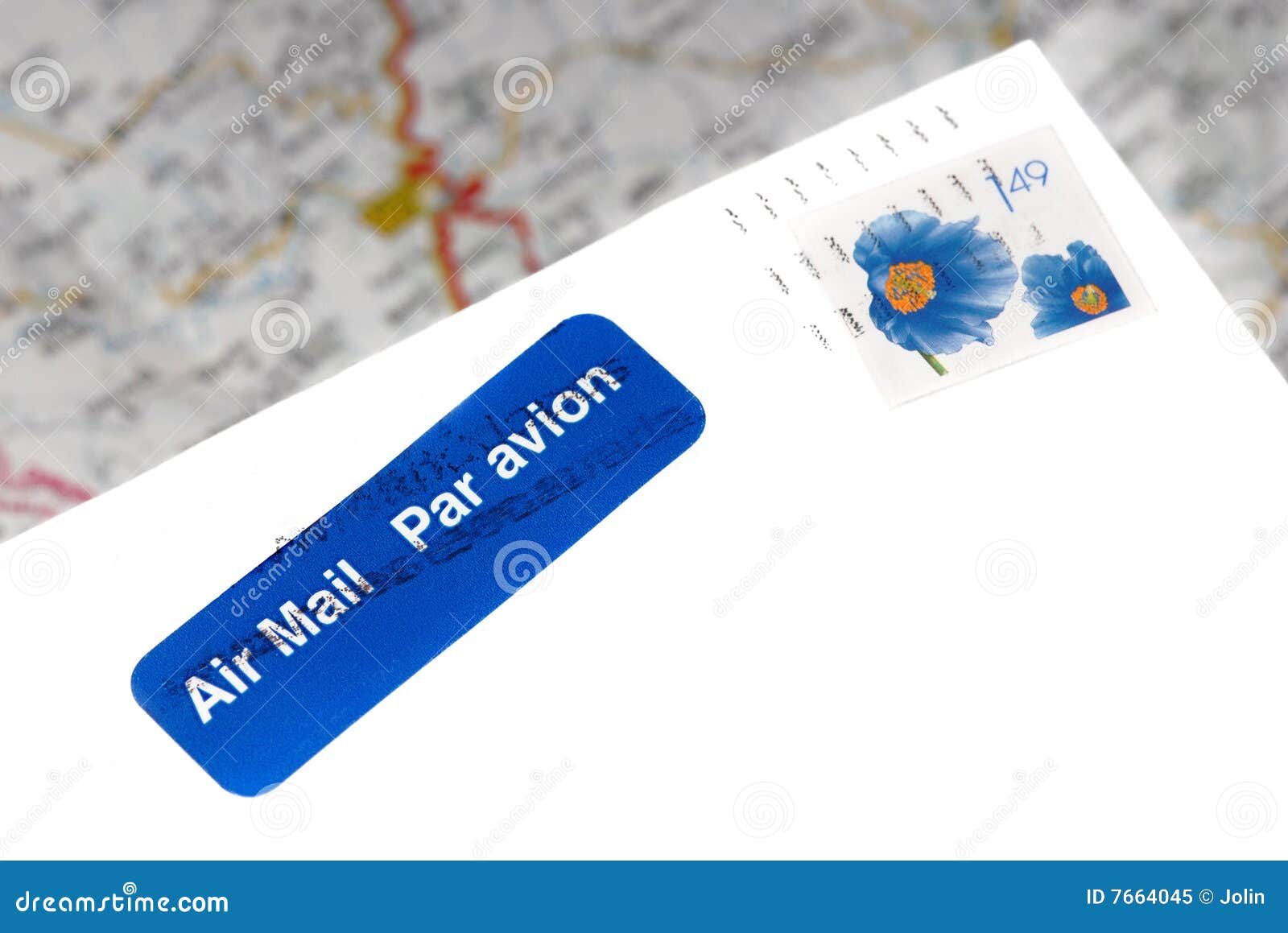 Air Mail Envelope Over of Map Editorial Image - Image of vacation ...