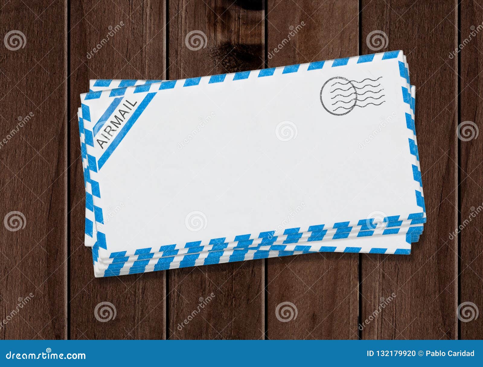 Air Mail Envelopes on Table. Stock Photo - Image of communication ...