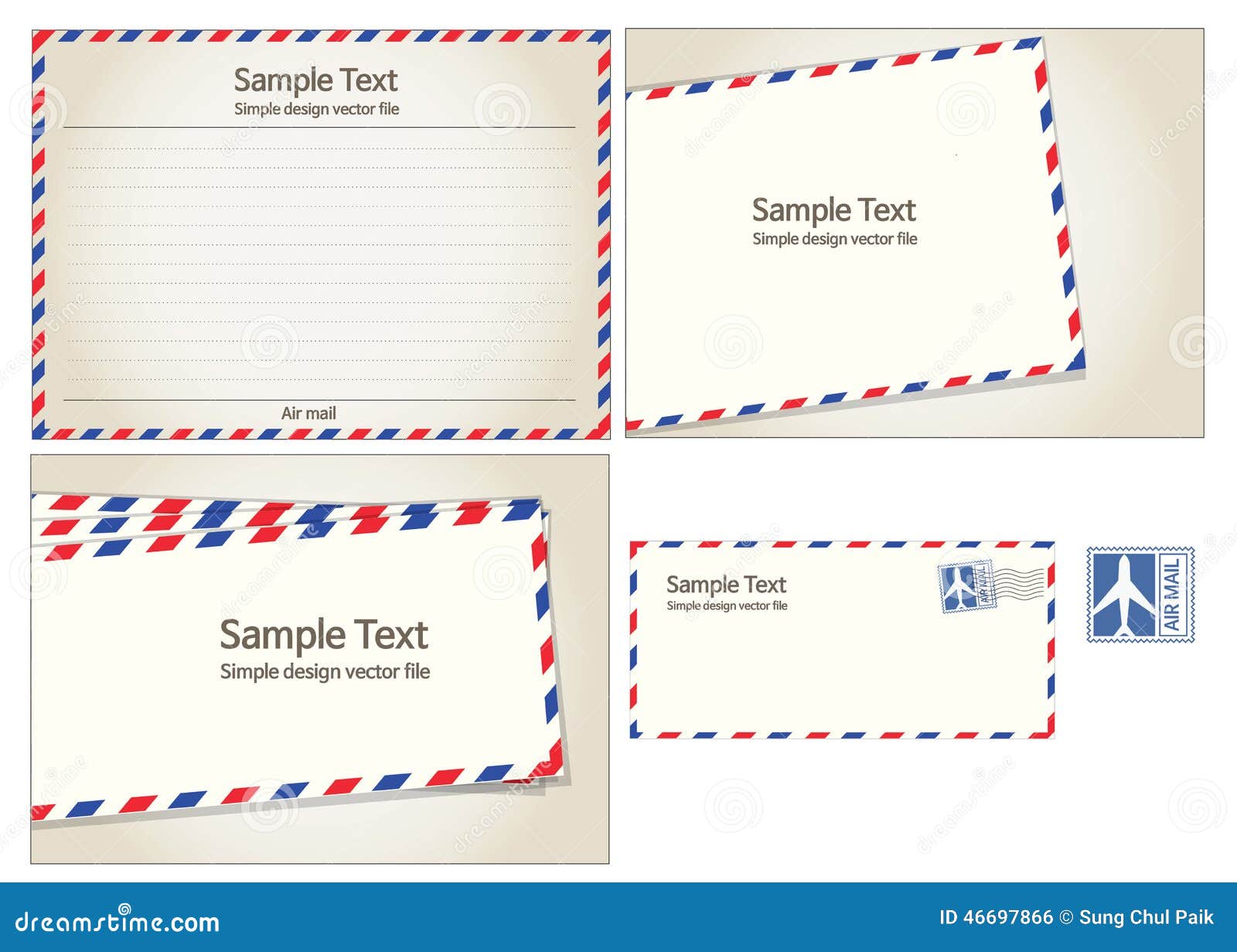 Set Mail Box, Postal Stamp, Delete Envelope, Drawer With Document ...