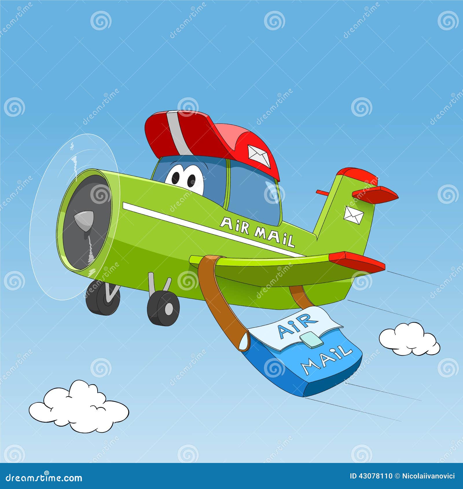 Air mail stock vector. Image of aircraft, funny, object - 43078110