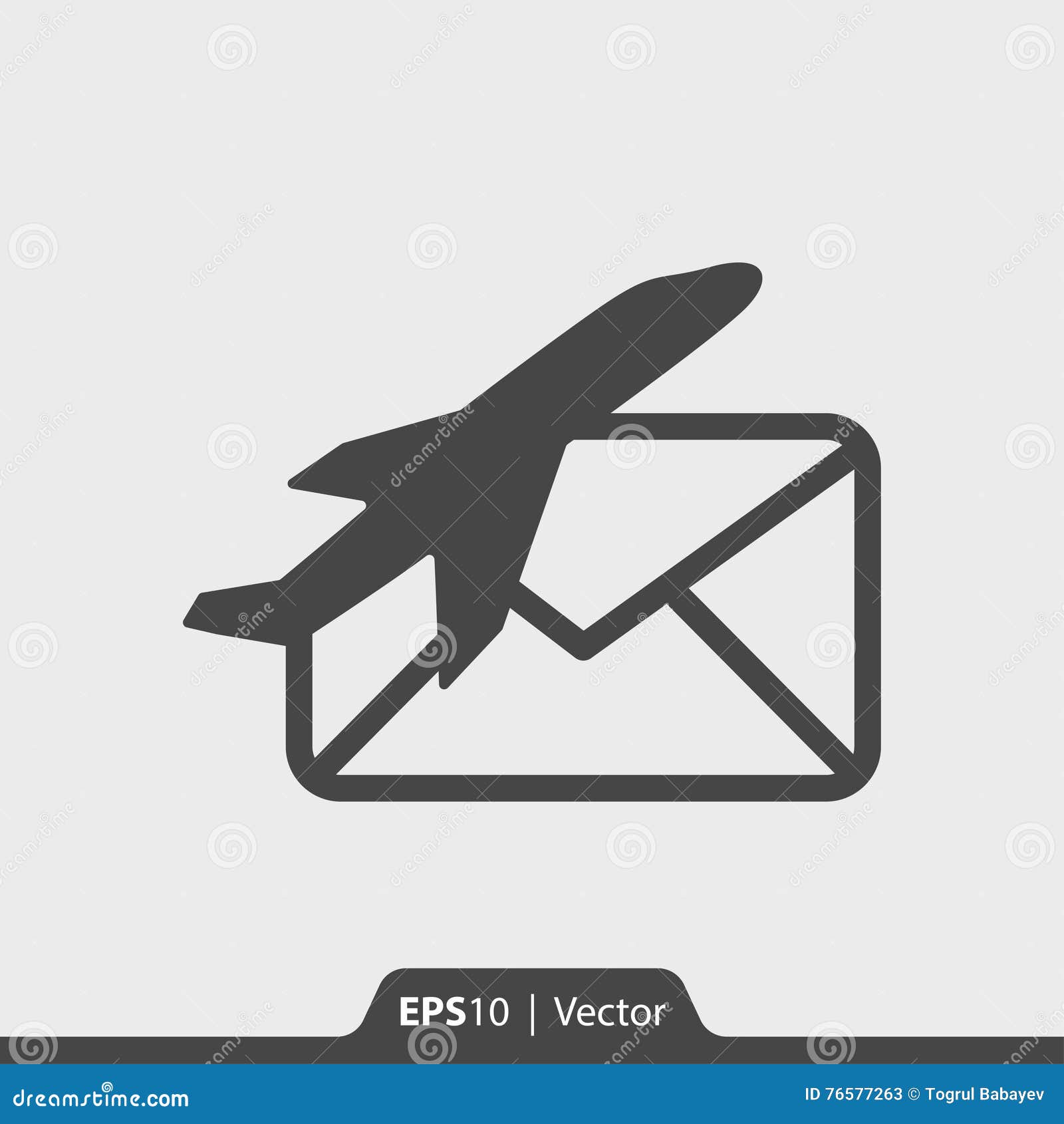 Air Mail Via Plane Icon for Web and Mobile Stock Illustration ...