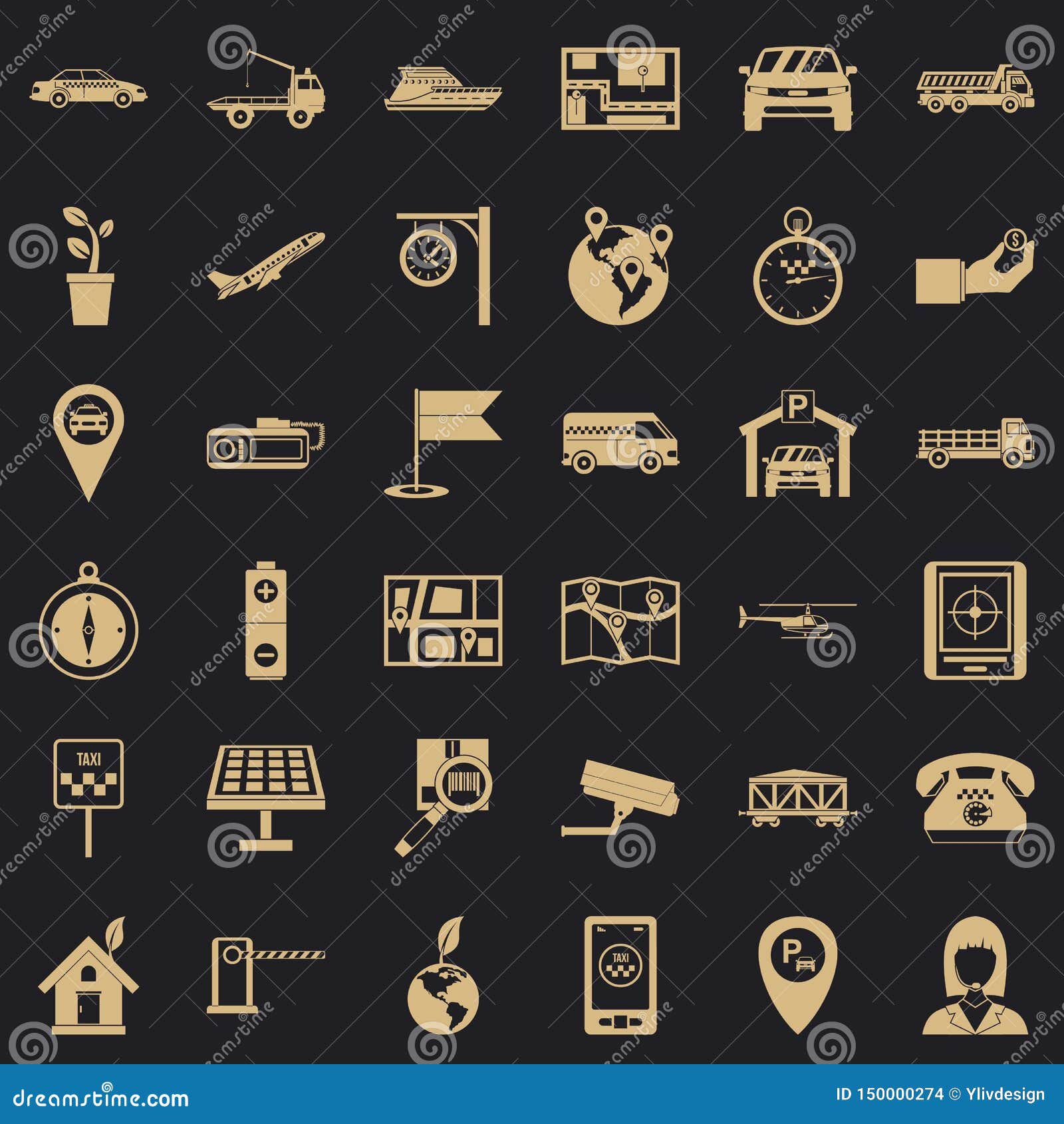 Air Navigation Icons Set, Simple Style Stock Vector - Illustration of ...