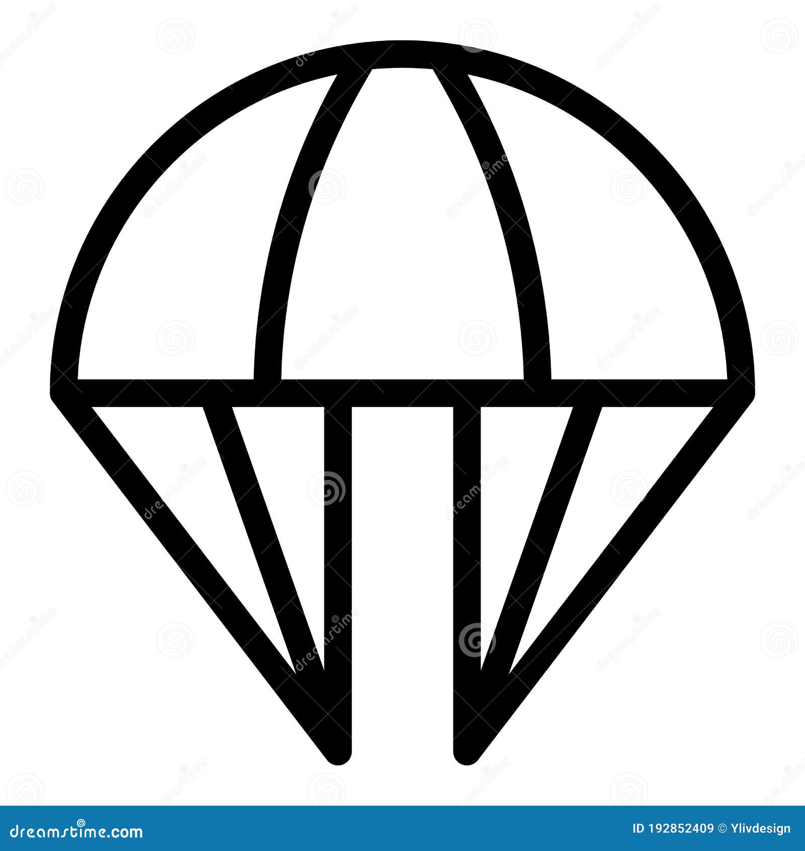 Man With Parachute Outline Icon. Parachutist Vector Symbol ...