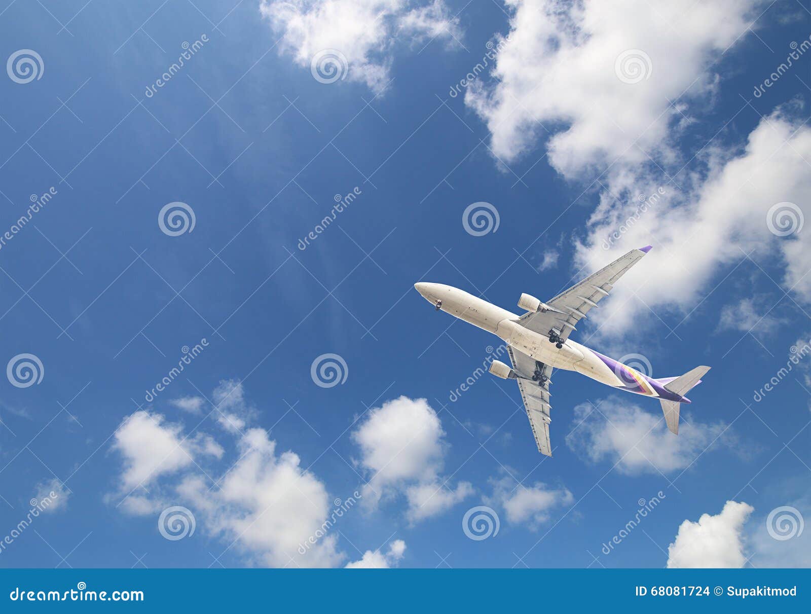 Air plane with blue sky stock photo. Image of plane, flying - 68081724
