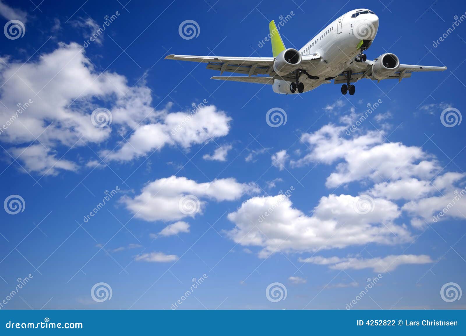 Air plane and clouds stock photo. Image of color, airliner - 4252822