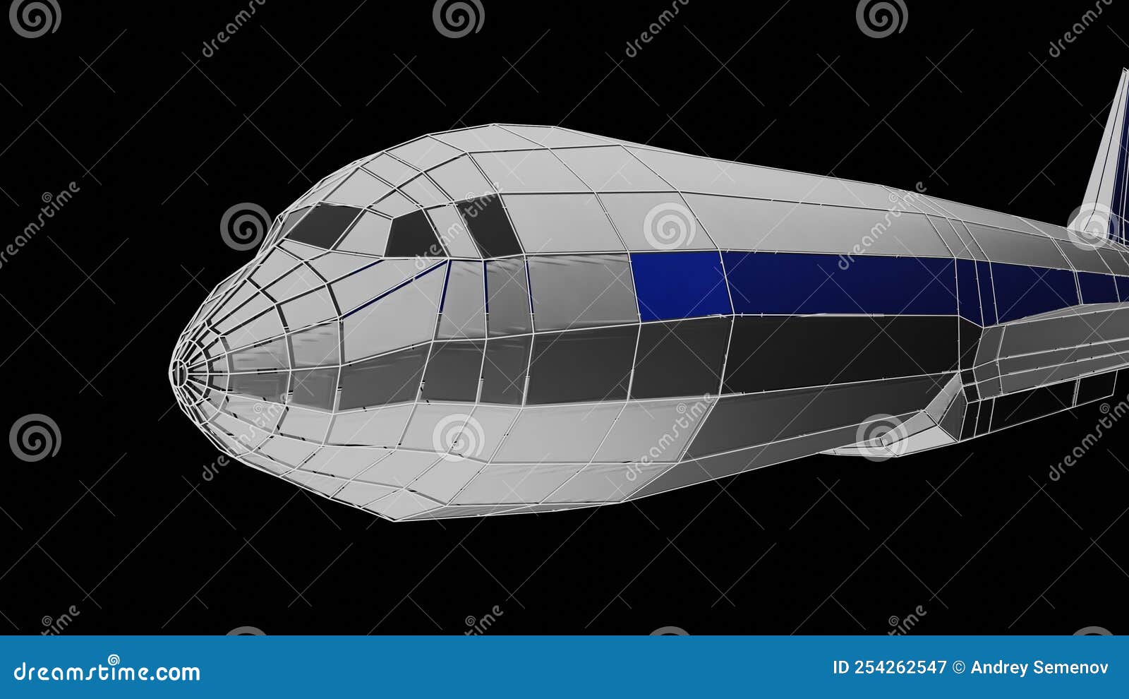 Air Plane Construction. Structure. Aircraft Skin. 3d Render. Stock ...