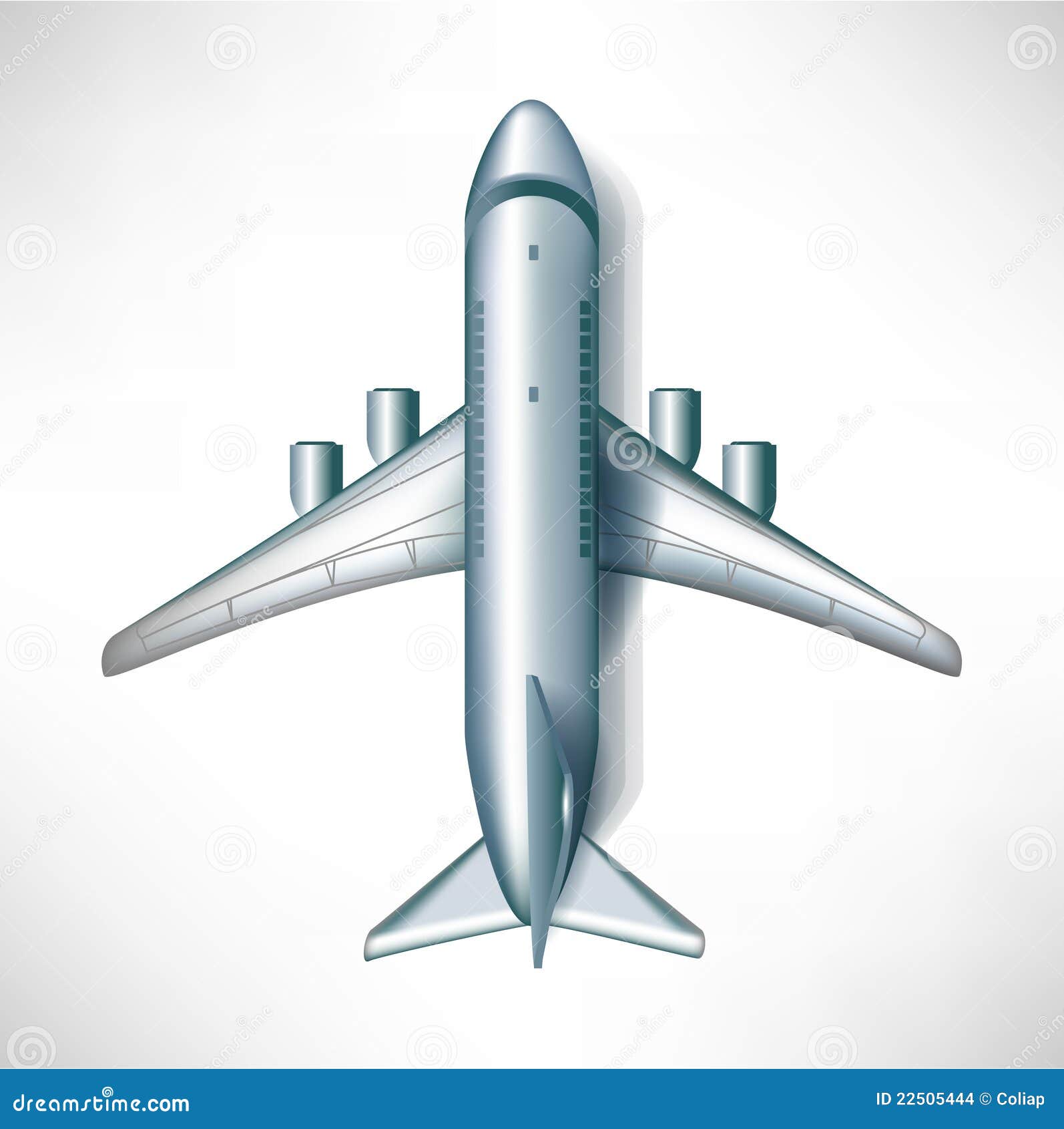 Air plane downward view stock vector. Illustration of airliner - 22505444