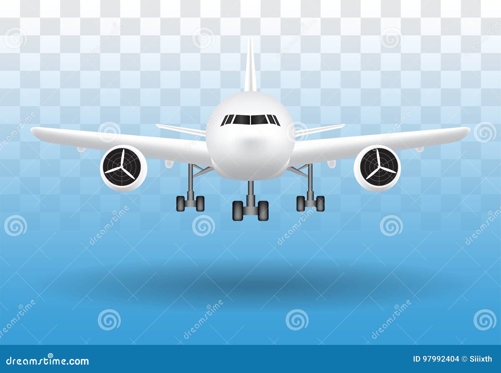 Air Plane Landing on Transparent Background Vector Stock Vector ...
