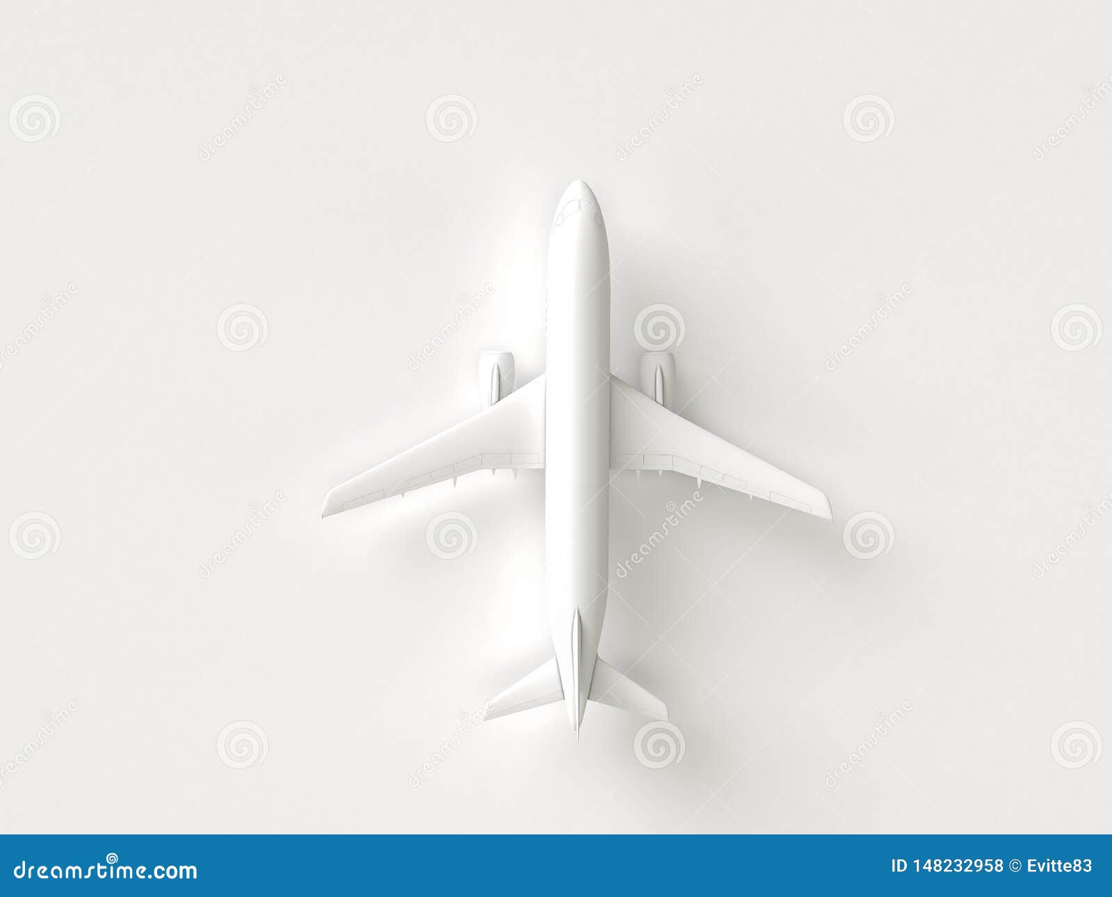 Air Plane Model On Gray Minimal Style Background. Travel Concept. 3D ...