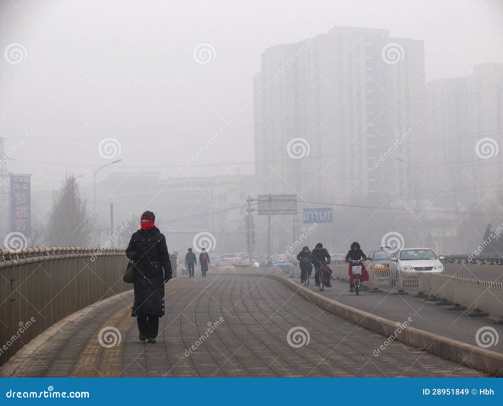 Air pollution in Beijing editorial stock image. Image of pollution ...