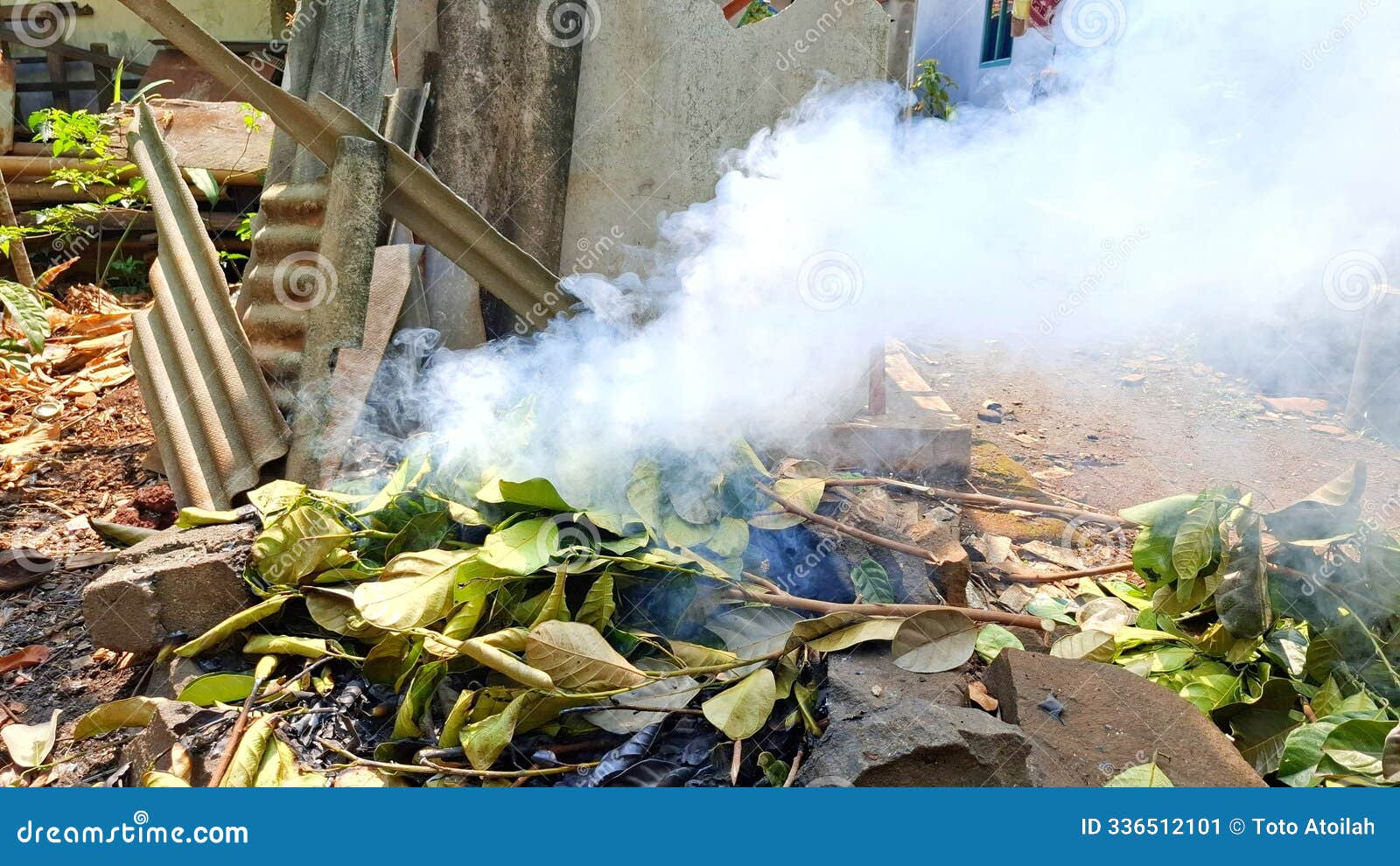 Air Pollution Caused by Burning Rubbish by Village Communities Stock ...