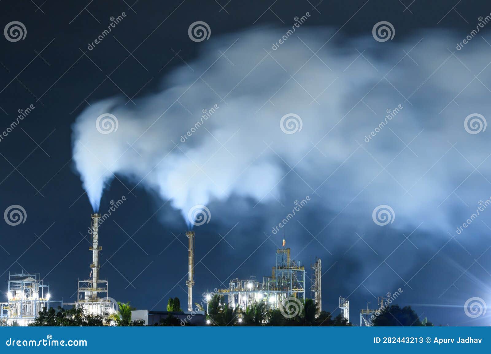 Air Pollution Caused by Sugar Factory Stock Image - Image of tall ...