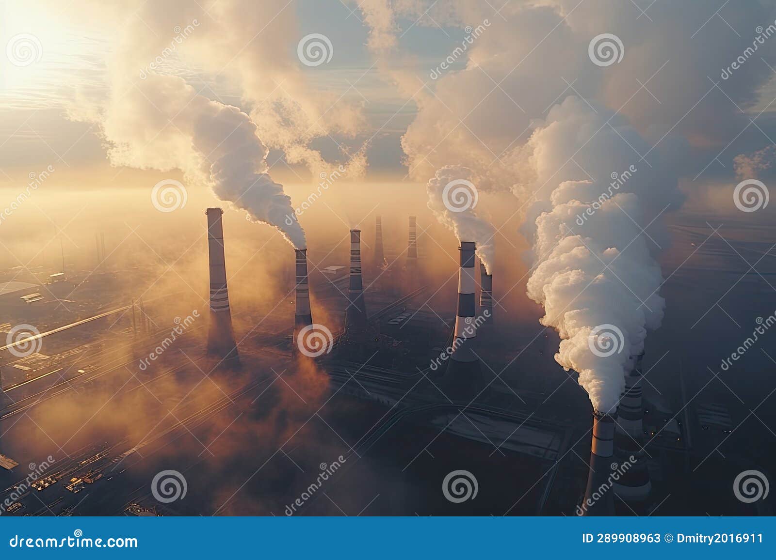 Air Pollution and Emission Ecology Problem Concept. Stock Image - Image ...