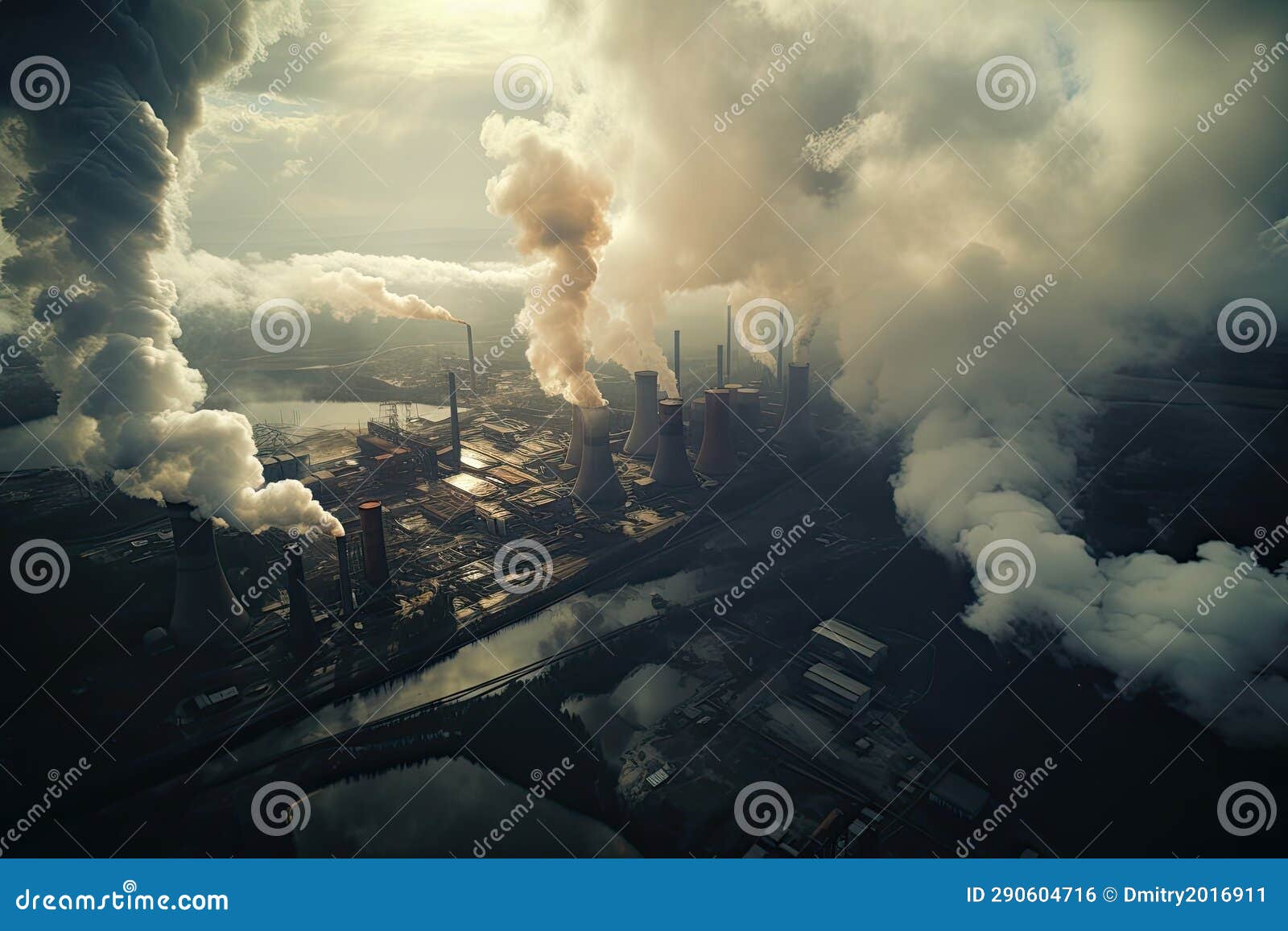 Air Pollution and Emission Ecology Problem Concept. Stock Illustration ...