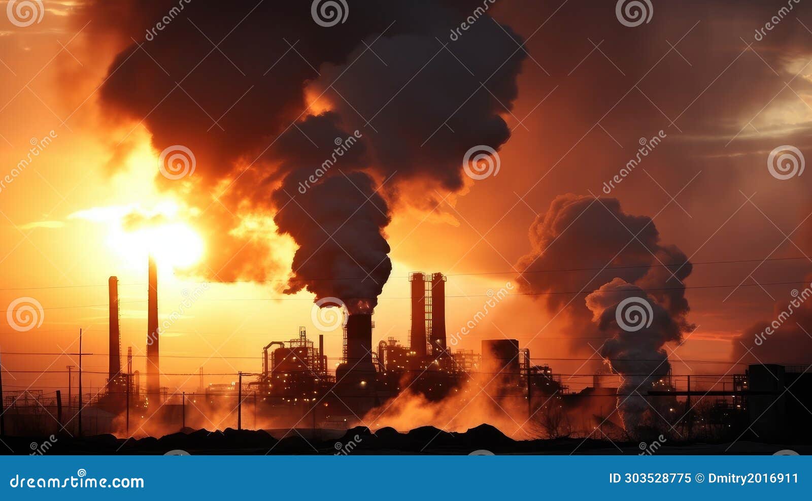 Air Pollution and Emission Ecology Problem Concept. Stock Image - Image ...
