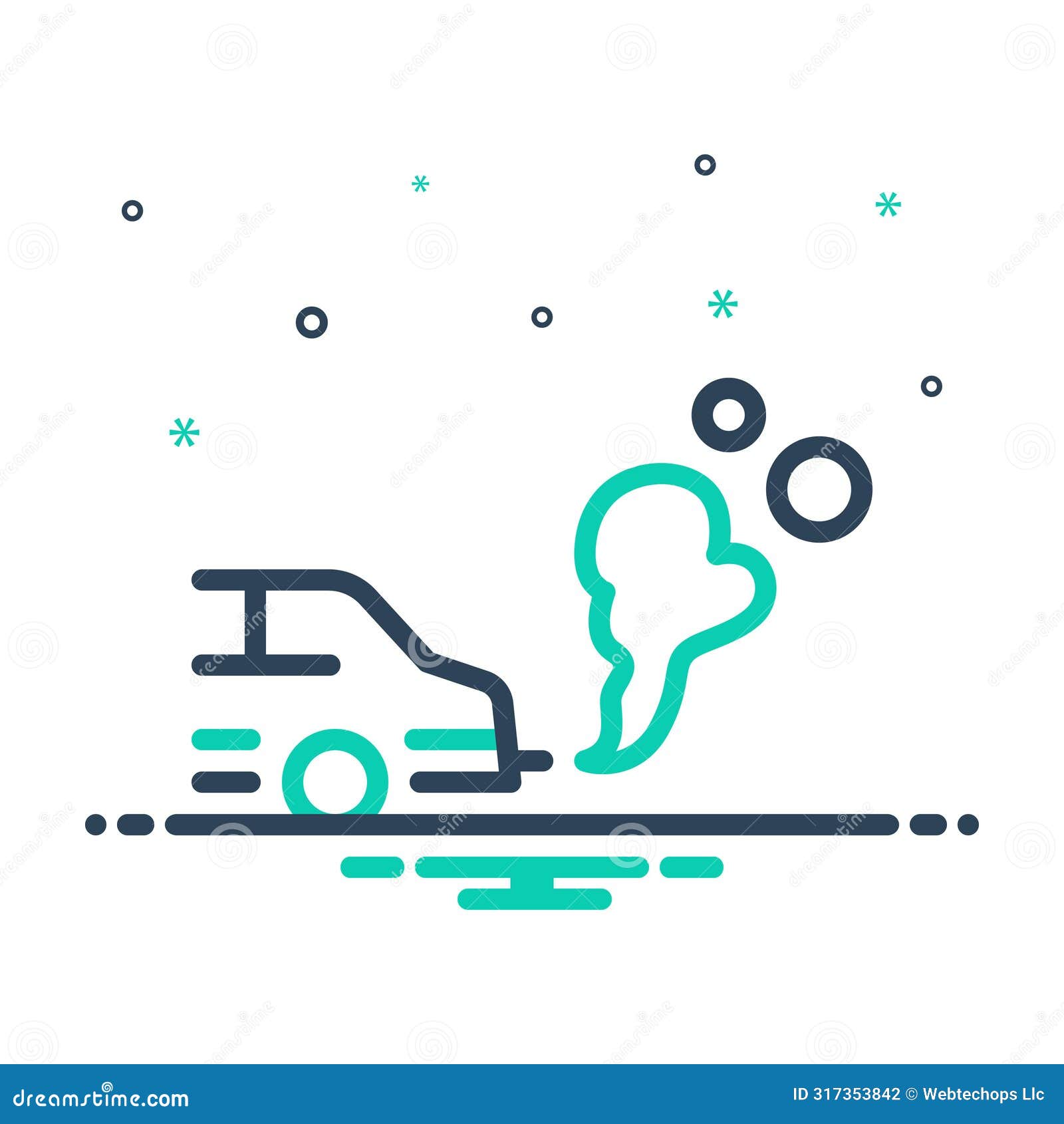Mix Icon for Air Pollution, Air and Emission Stock Vector ...