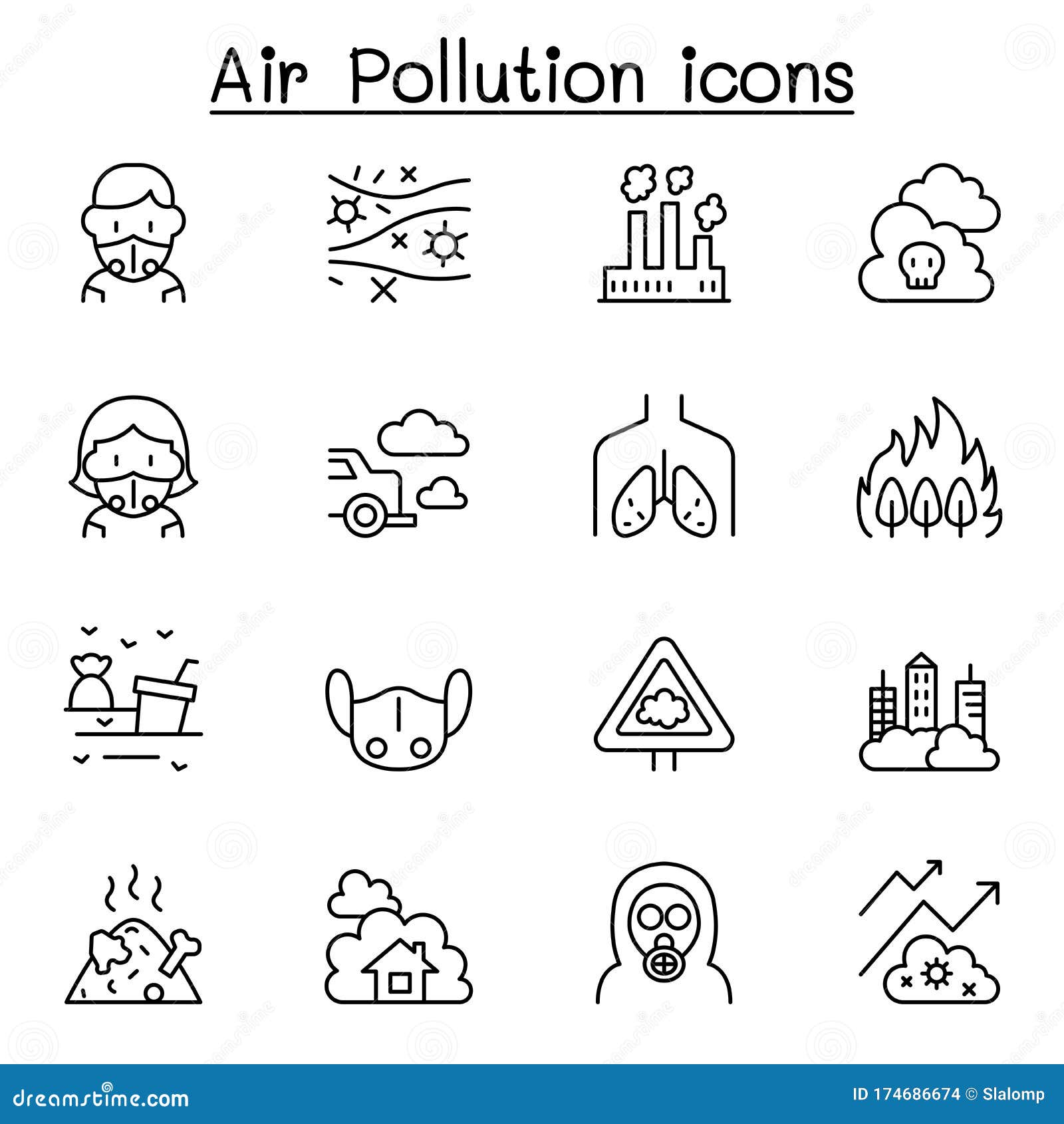Pollution Icon Vector Sign And Symbol Isolated On White Background ...