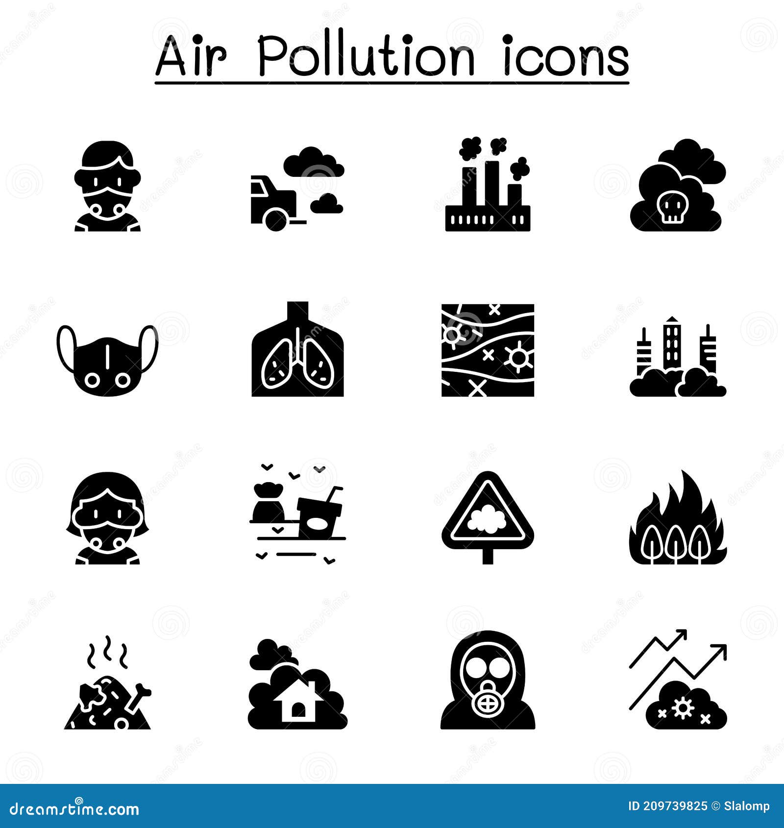 Air Pollution Icon Set Vector Illustration Graphic Design Stock Vector ...
