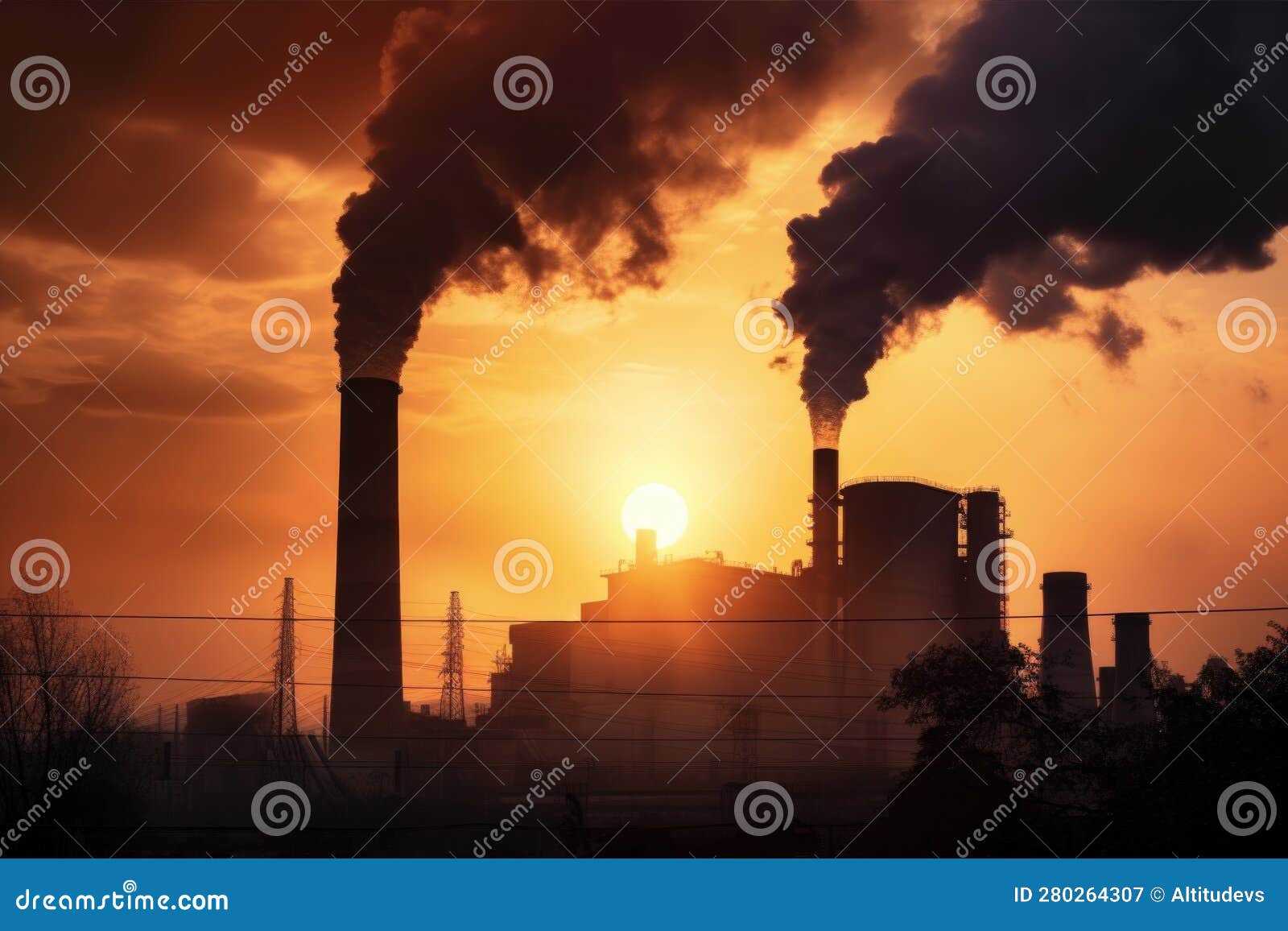Air Pollution from Industrial Processes, with the Sun Setting in the ...
