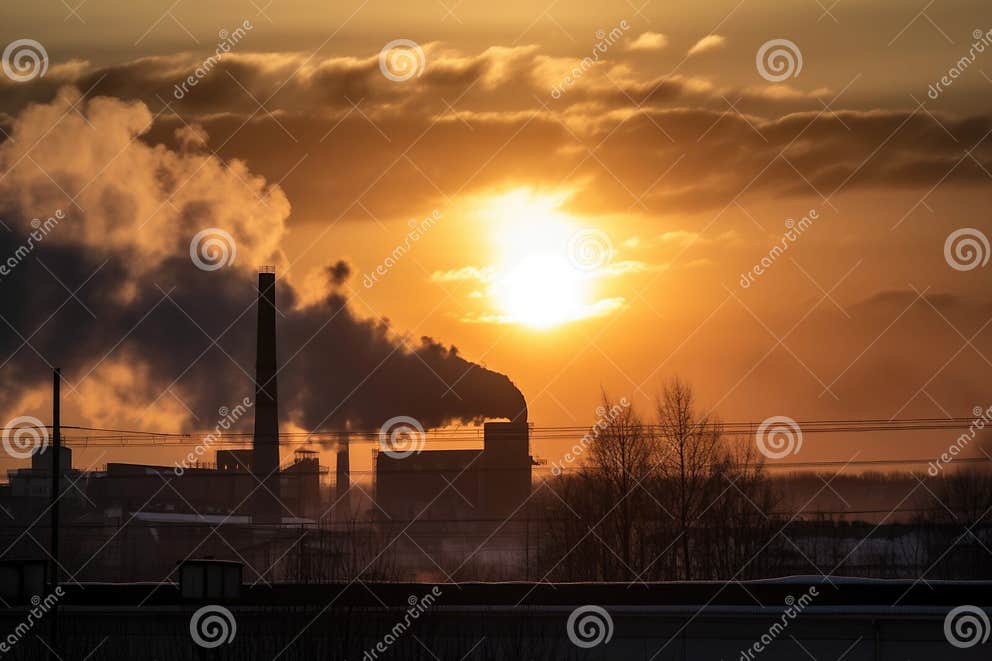 Air Pollution from Industrial Processes, with the Sun Setting in the ...