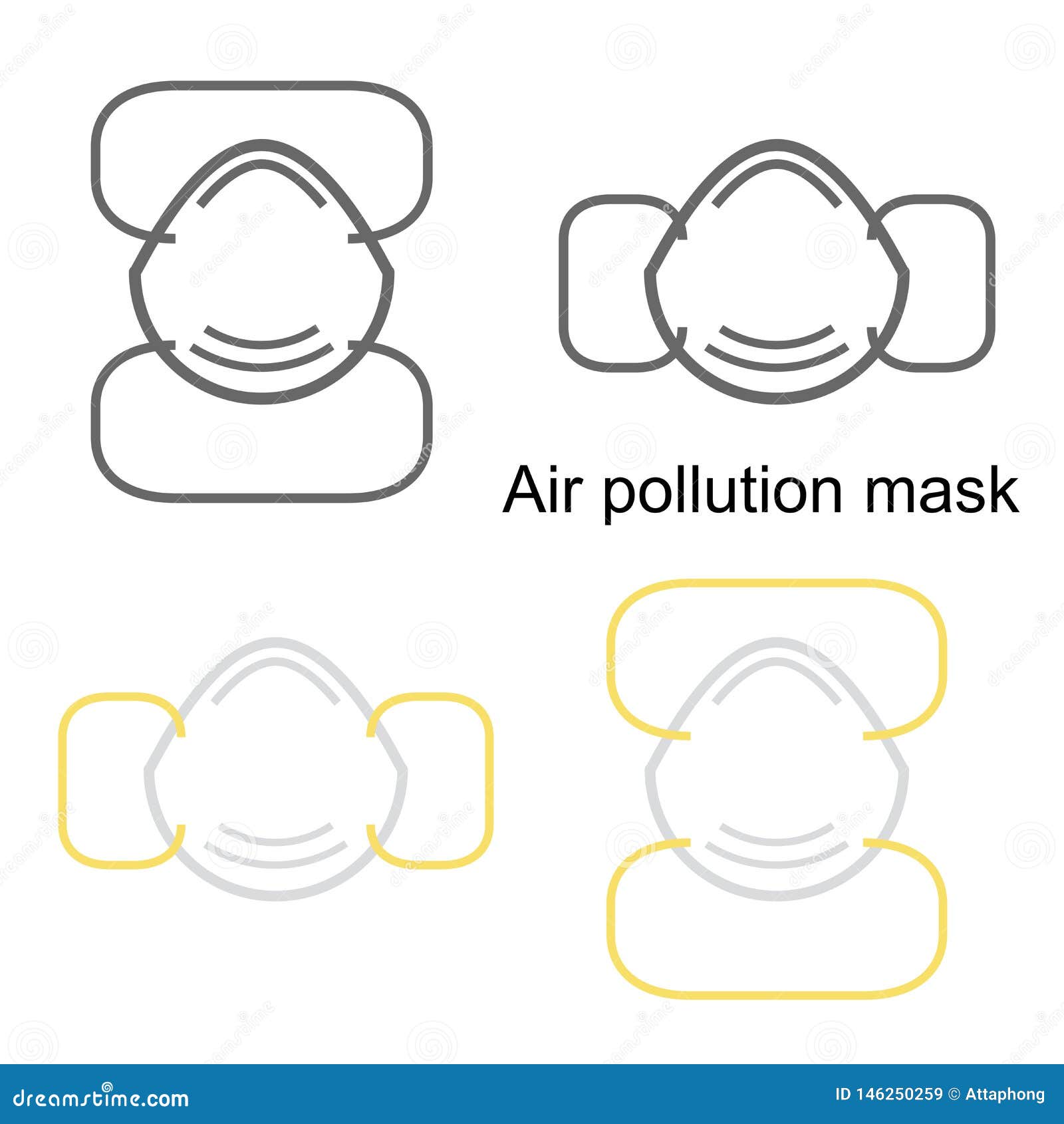 Air Pollution Mask Isolated on White Background Air Pollution Mask Icon ...