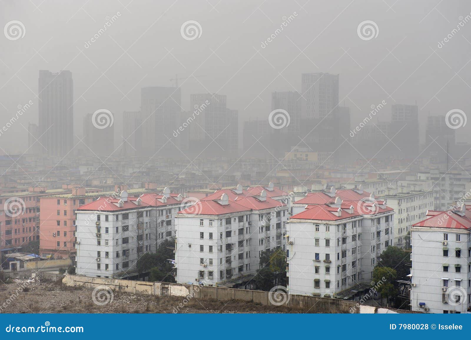 Air Pollution Over the Town Stock Photo - Image of dirty, skyscraper ...