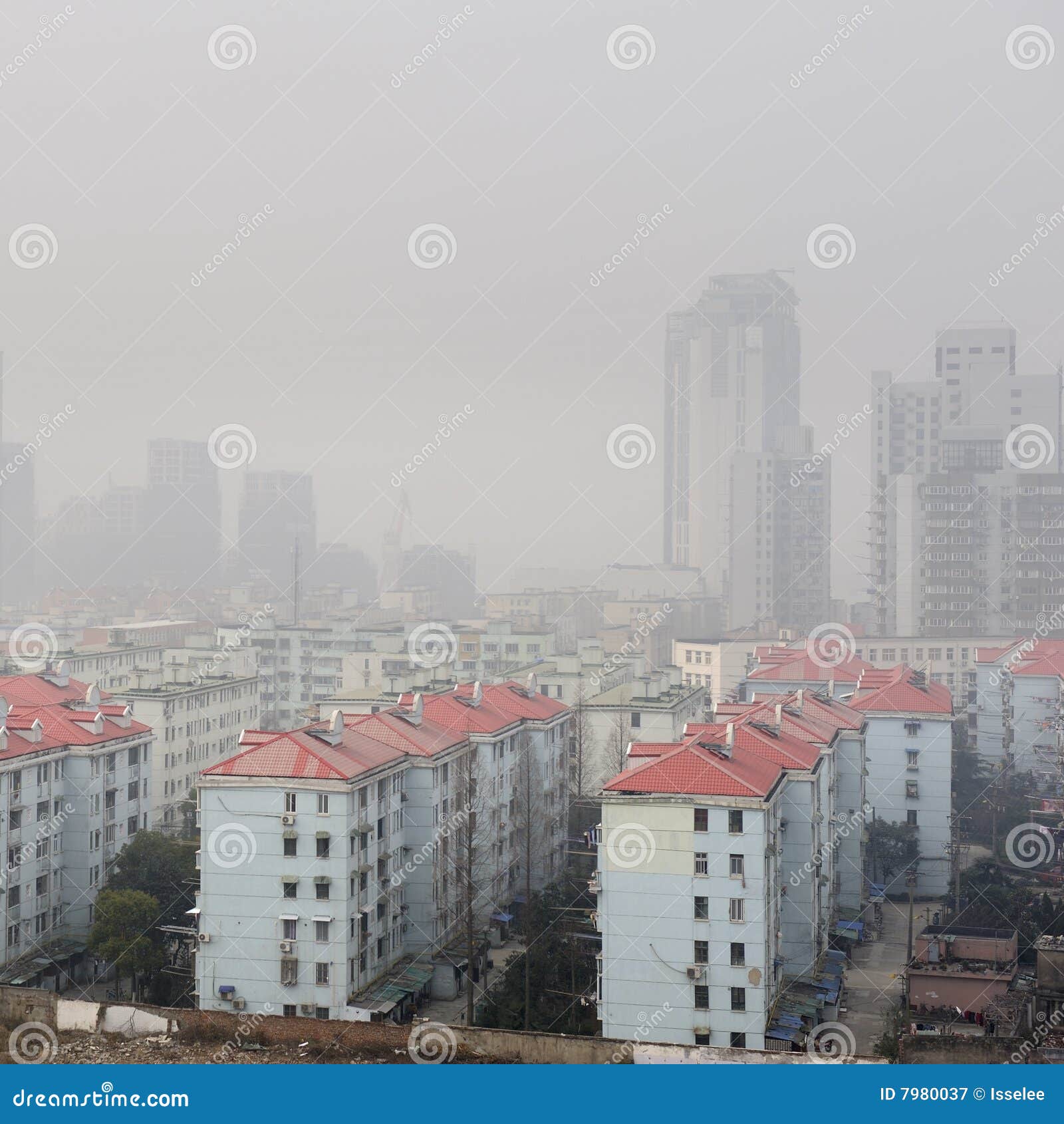 Air Pollution Over the Town Stock Image - Image of urban, environment ...